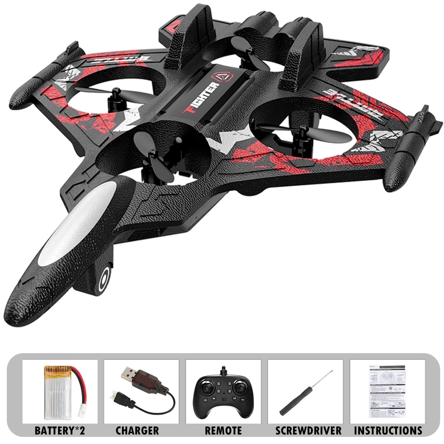 Kivdit RC Plane with 2 Batteries,2.4GHz Remote Control Airplane with ...