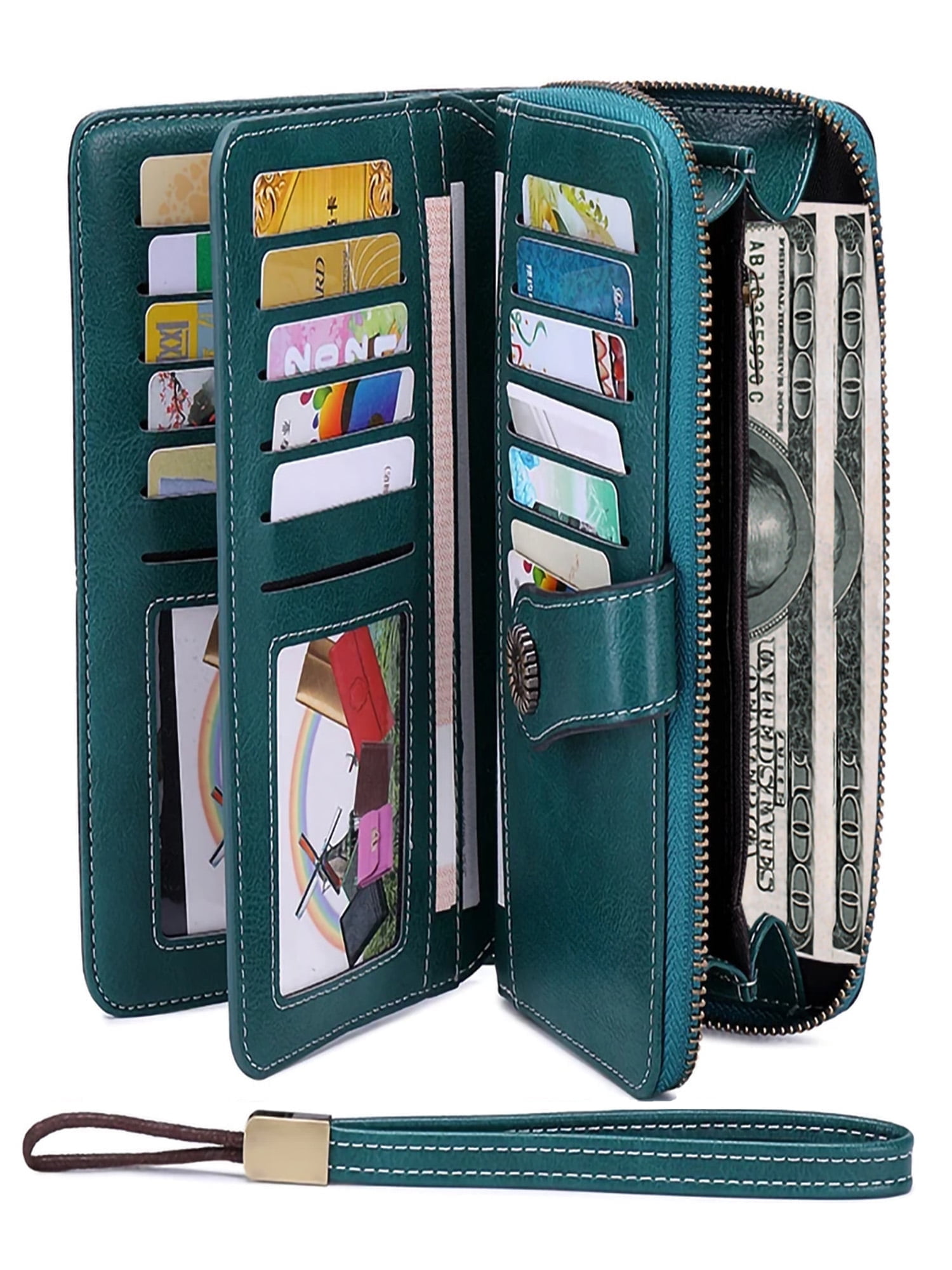 Kivdit Wallets for Women Genuine Leather Wallet Credit Card Holder with ...