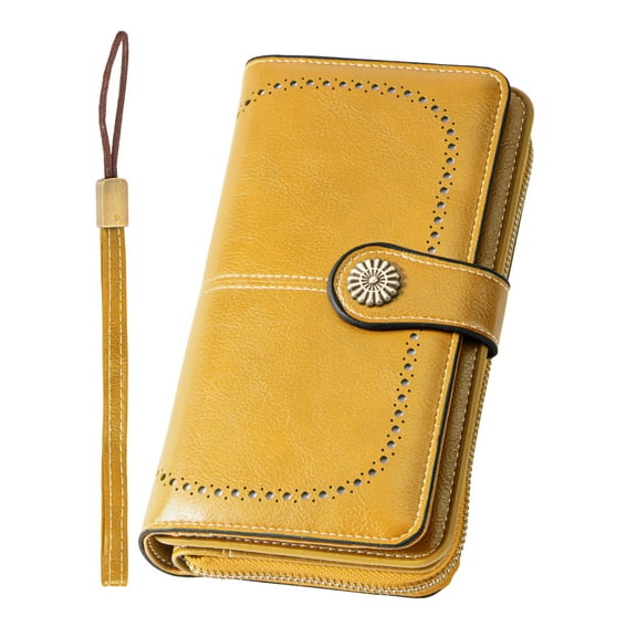 Antimagnetic RFID Blocking Leather Wallet for Women | Large Capacity ...