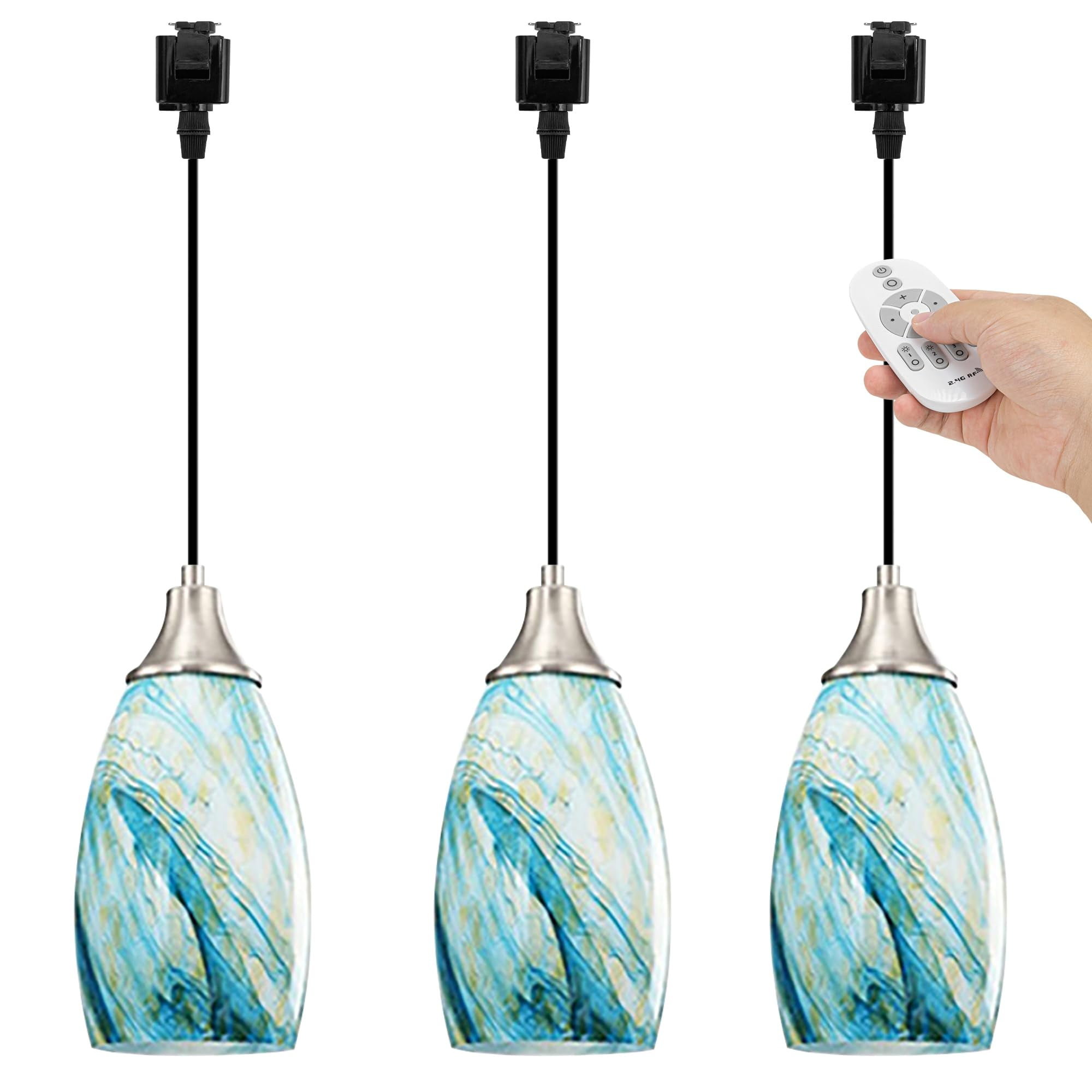 Kiven 3-Light J-Type track lighting pendants Dimmable,Modern J track ...