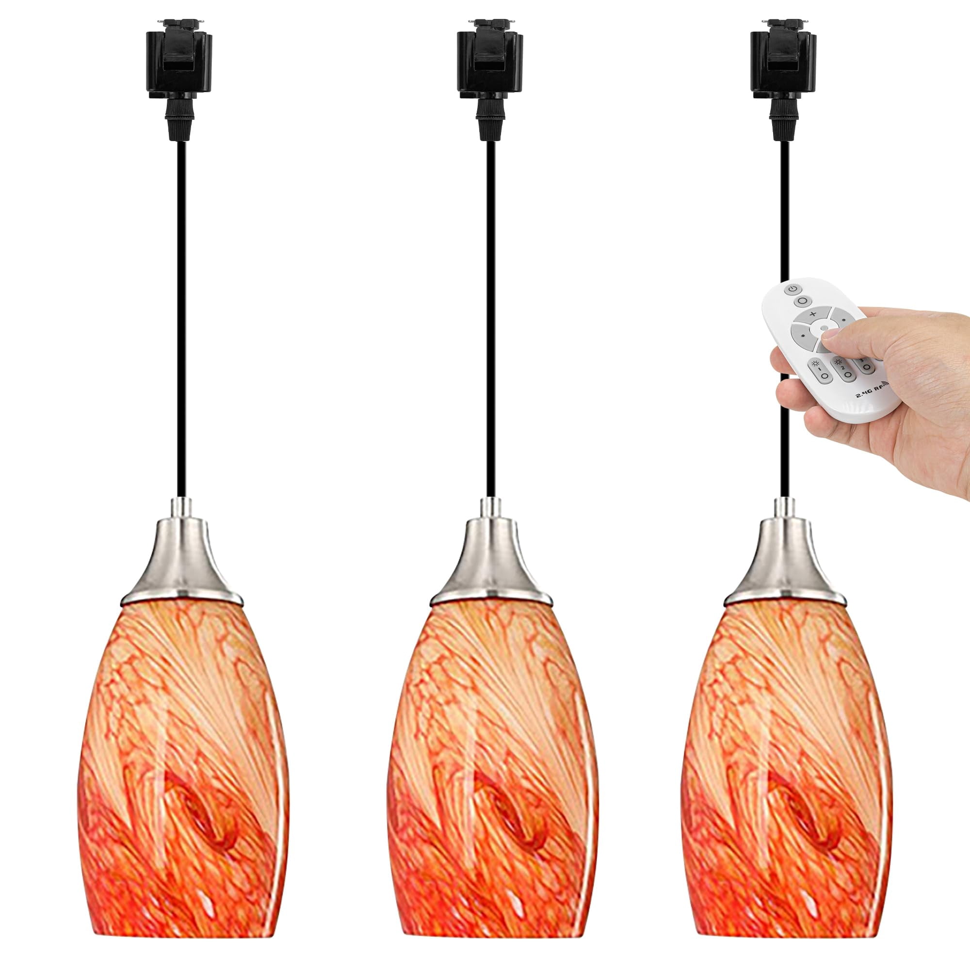 Kiven 3-Light J-Type track lighting pendants Dimmable,Modern J track ...