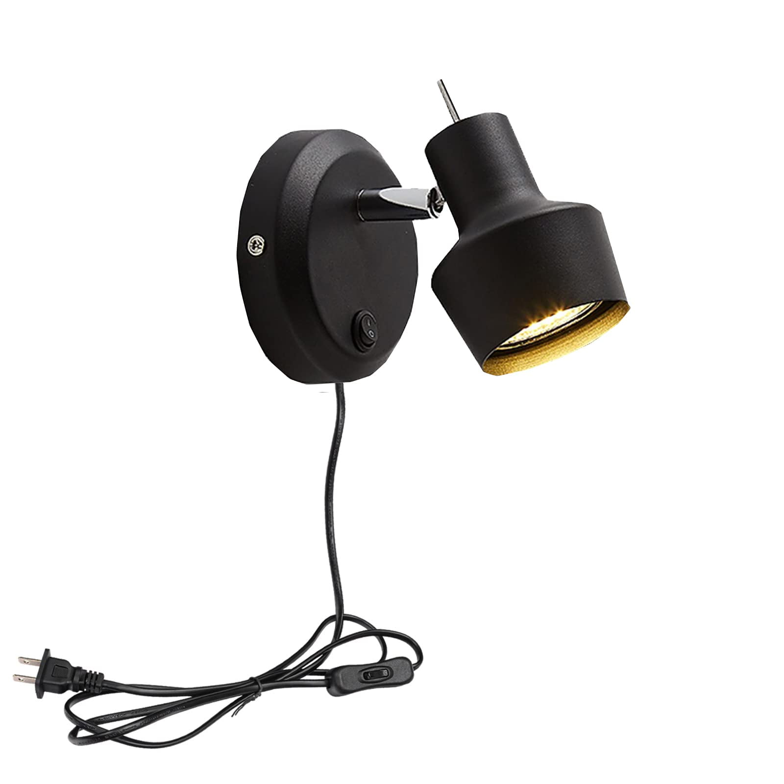 Kiven 5W LED Wall Lamp with a 5.9ft Plug-in Cord with on/Off Switch,COB ...