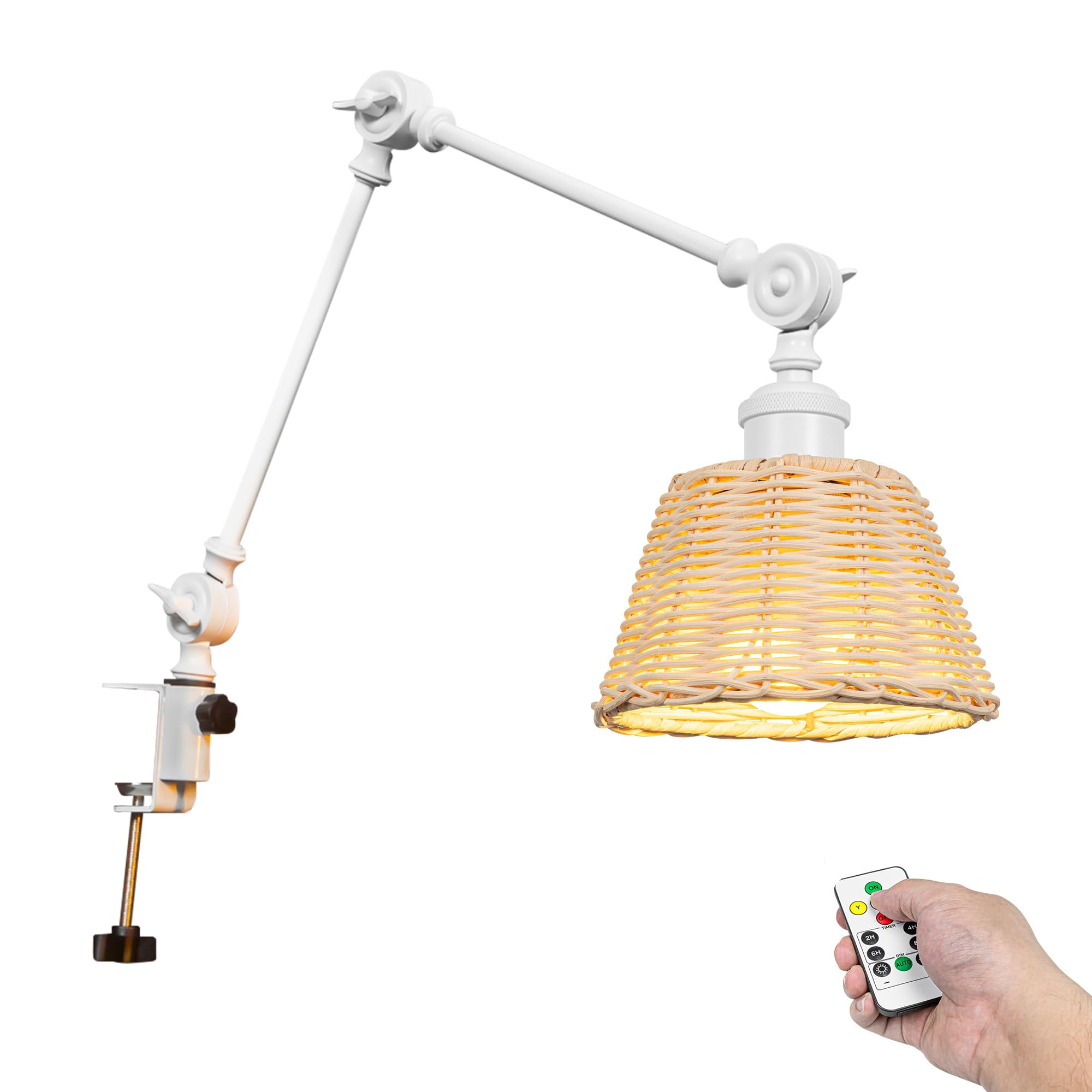 Kiven Battery Operated Clamp Light for Shelf, 1-Light Dimmable clip on ...