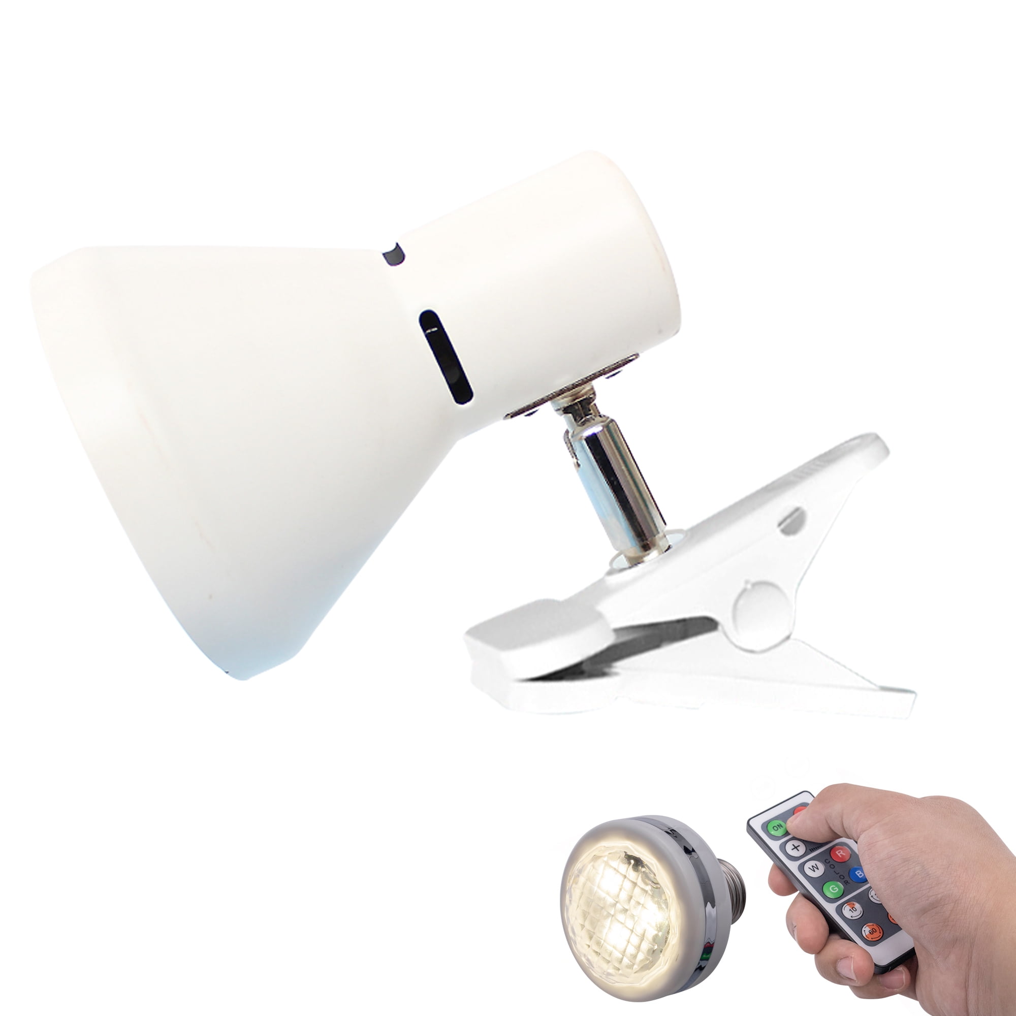 Kiven Battery Operated Clip on Spotlight with Remote, 1-Light Dimmable ...