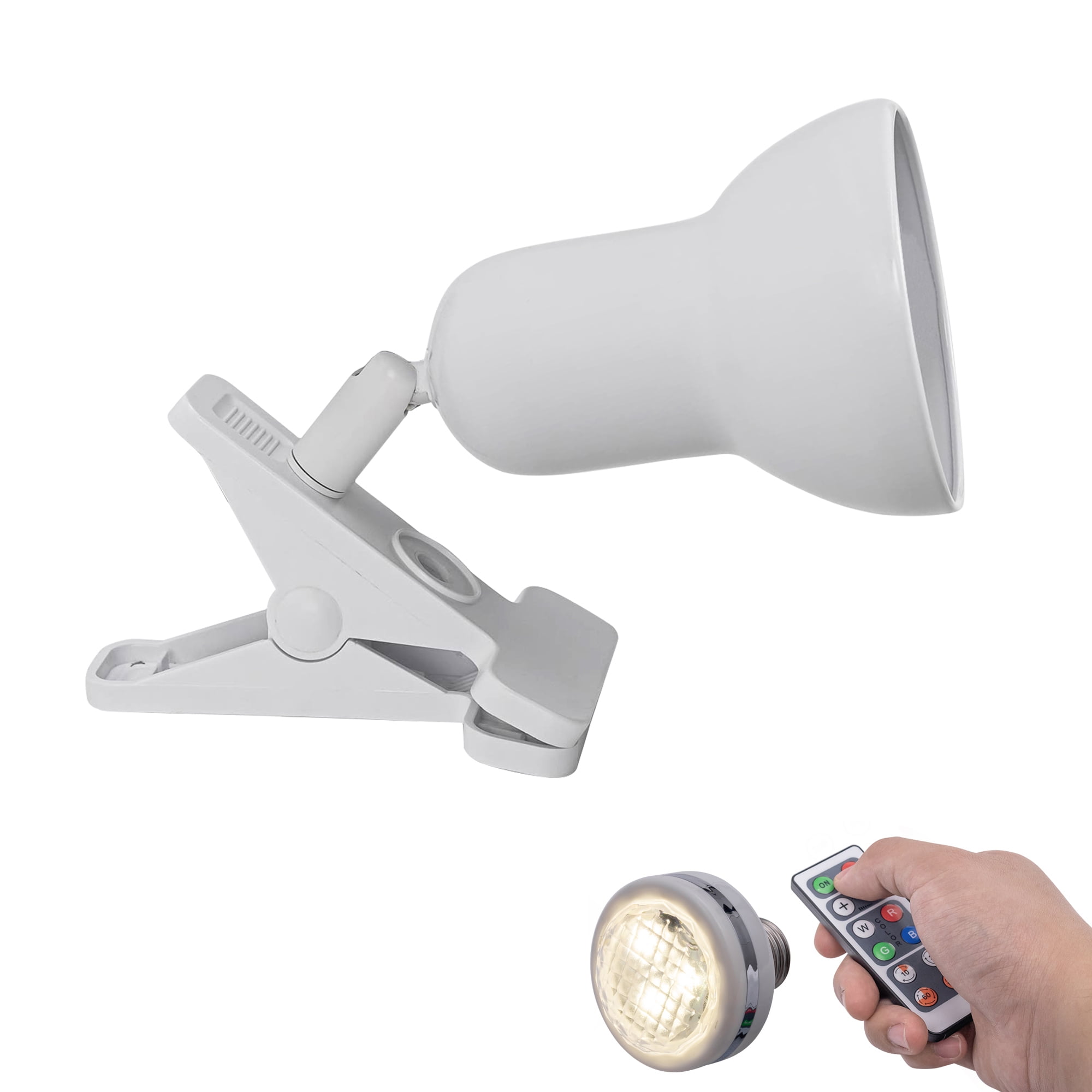 Kiven Battery Operated Clip on Spotlight with Remote, 1-Light Dimmable ...