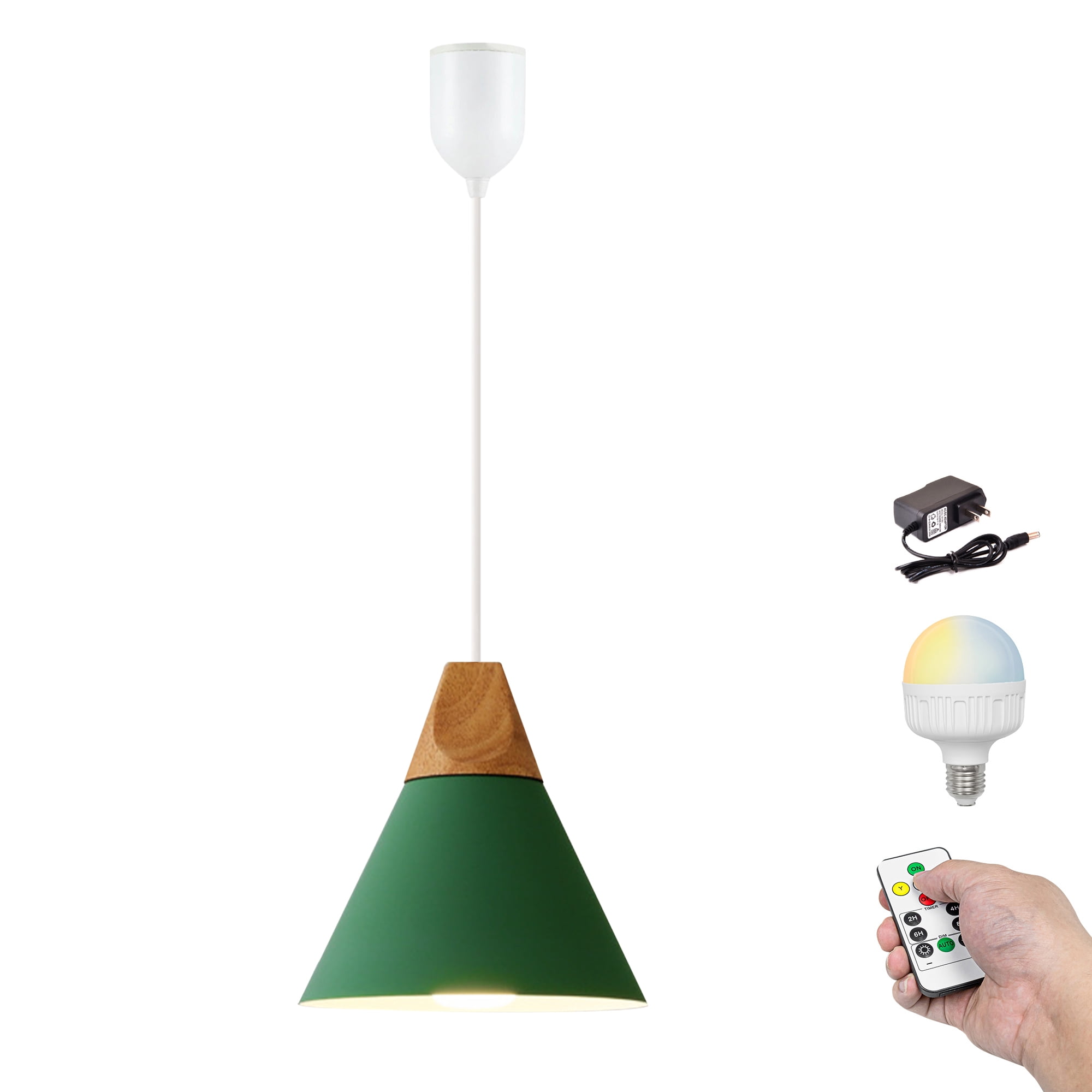 Kiven Battery Operated Modern Pendant Light with Remote, Timer ...