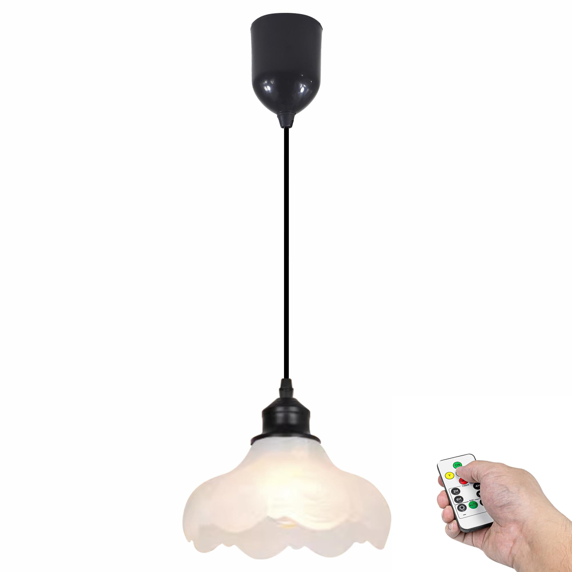 Kiven Battery Operated Pendant Light with Remote Control, 1 Set ...
