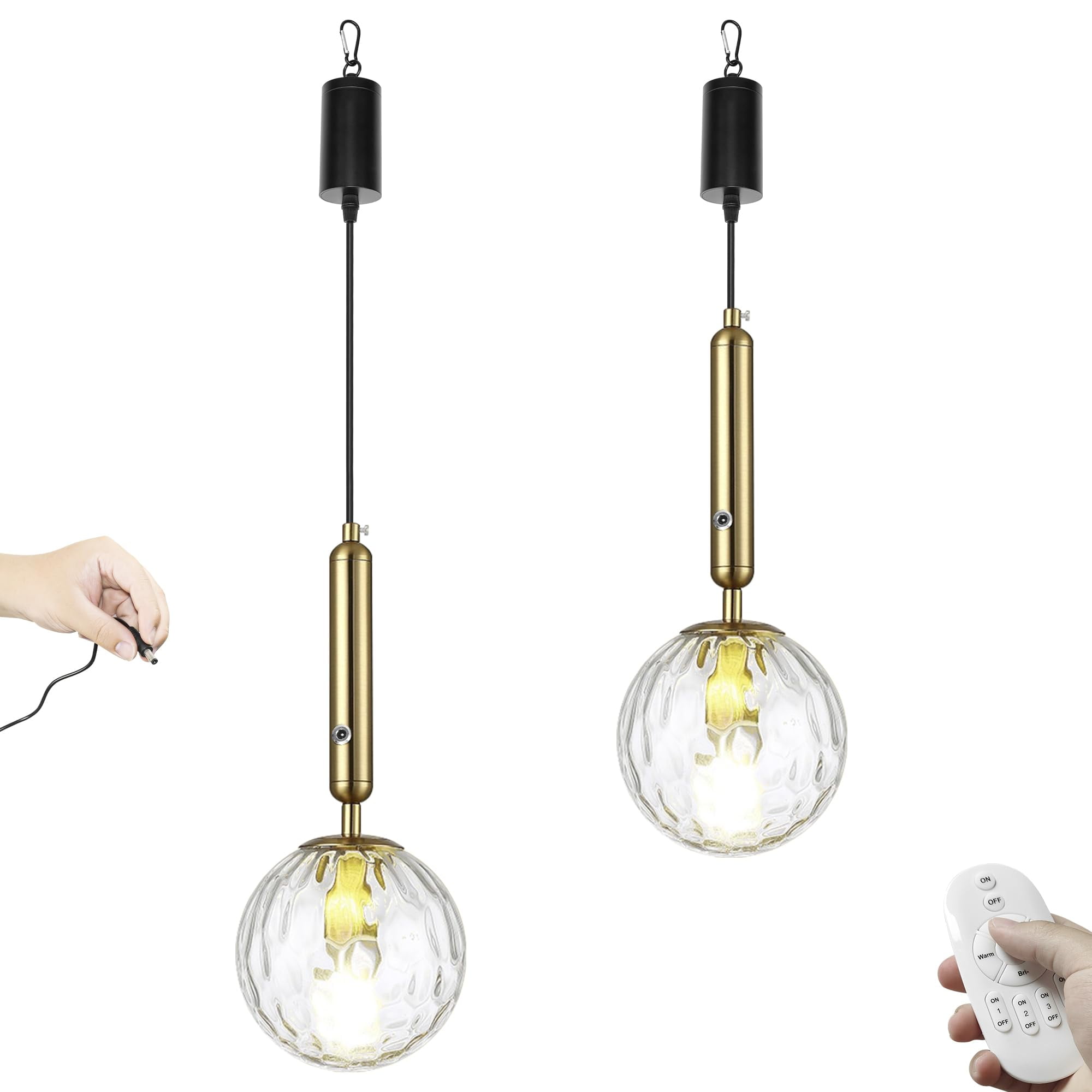 Kiven Battery Operated Pendant Light with Remote Control,3W ...