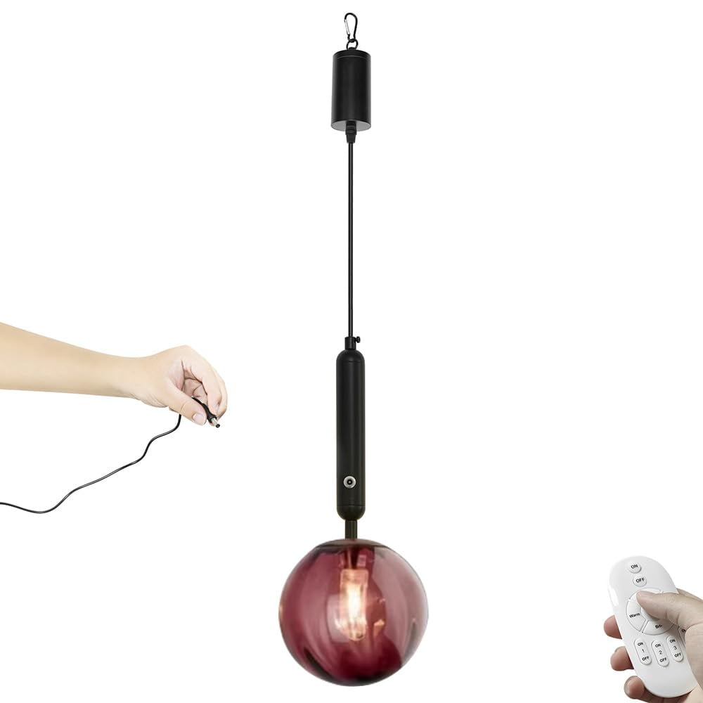 Kiven Battery Operated Pendant Light with Remote Control,3W ...