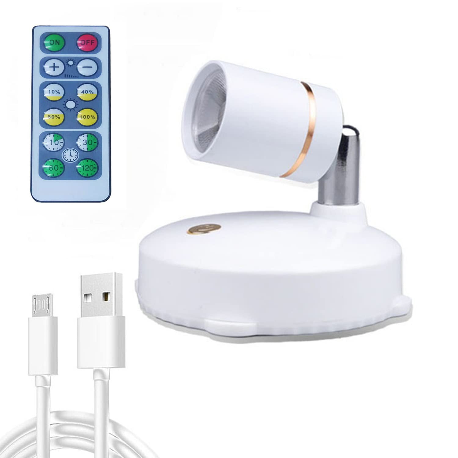 Kiven Battery Operated Spotlight with Remote Mini Accent Lights USB ...