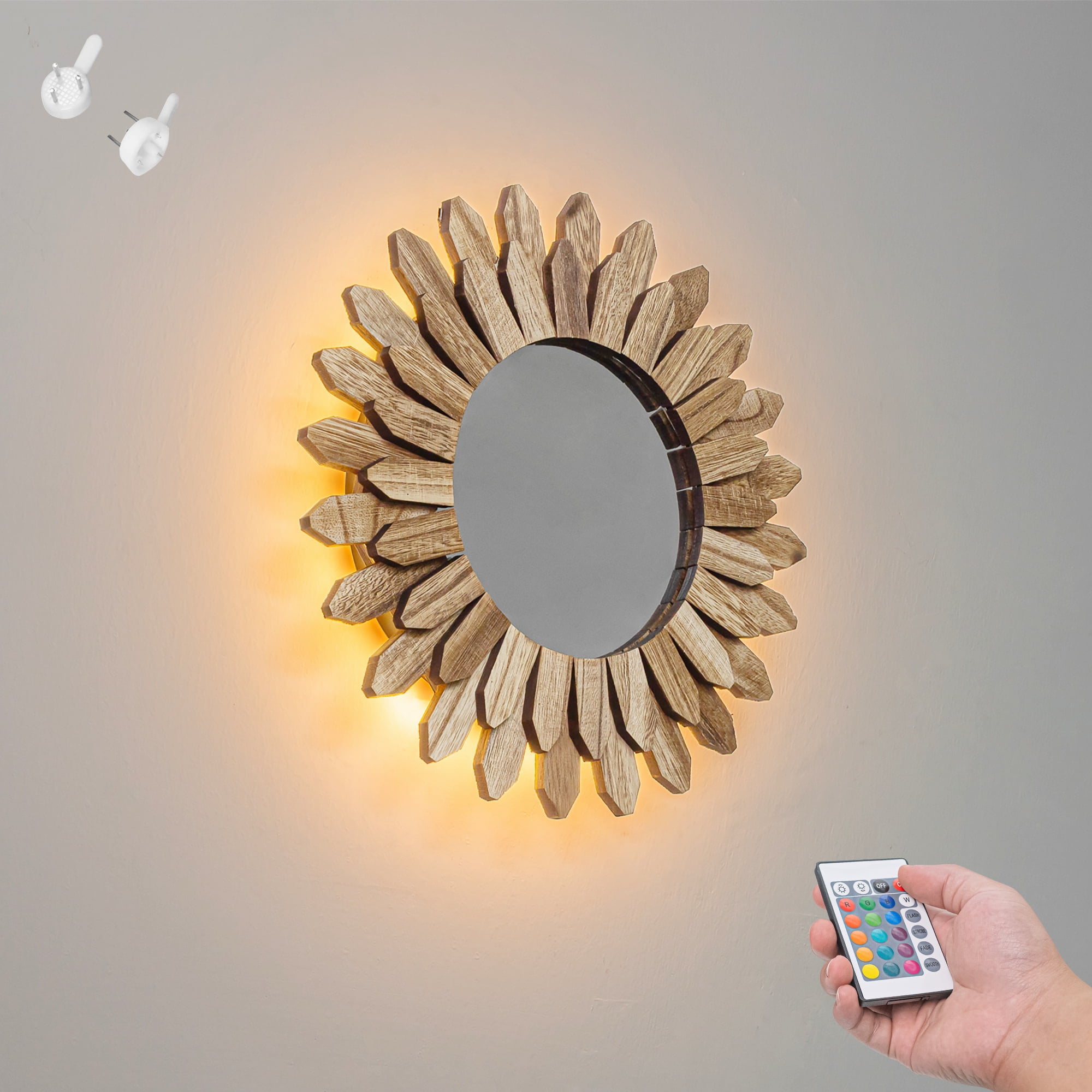 Kiven Battery Operated Wall Sconce with Remote Control 16 Colors ...