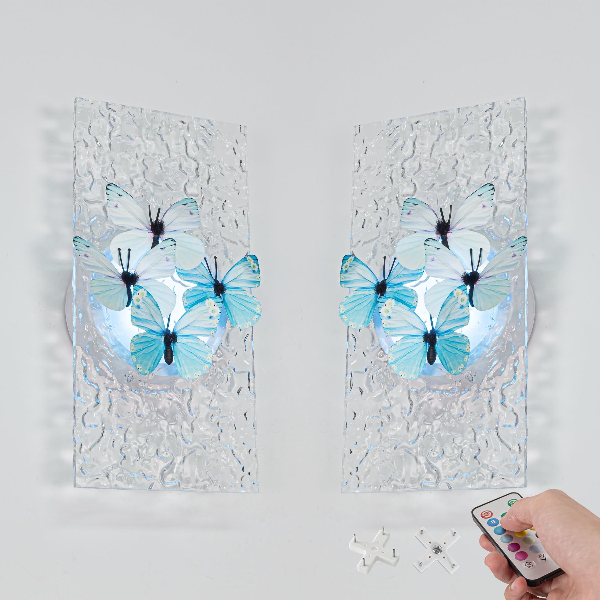 Kiven Battery Operated Wall Sconce with Remote Control,Acrylic Wireless ...