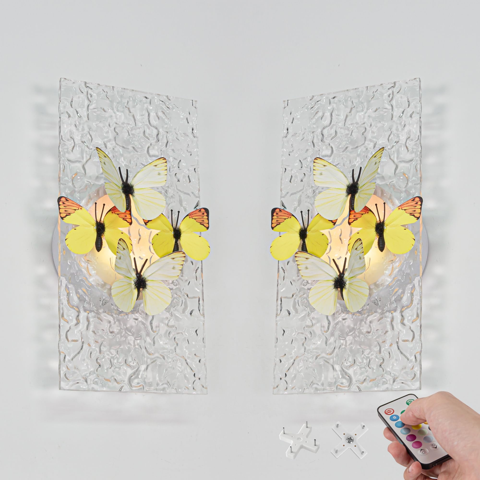 Kiven Battery Operated Wall Sconce with Remote Control,Acrylic Wireless ...