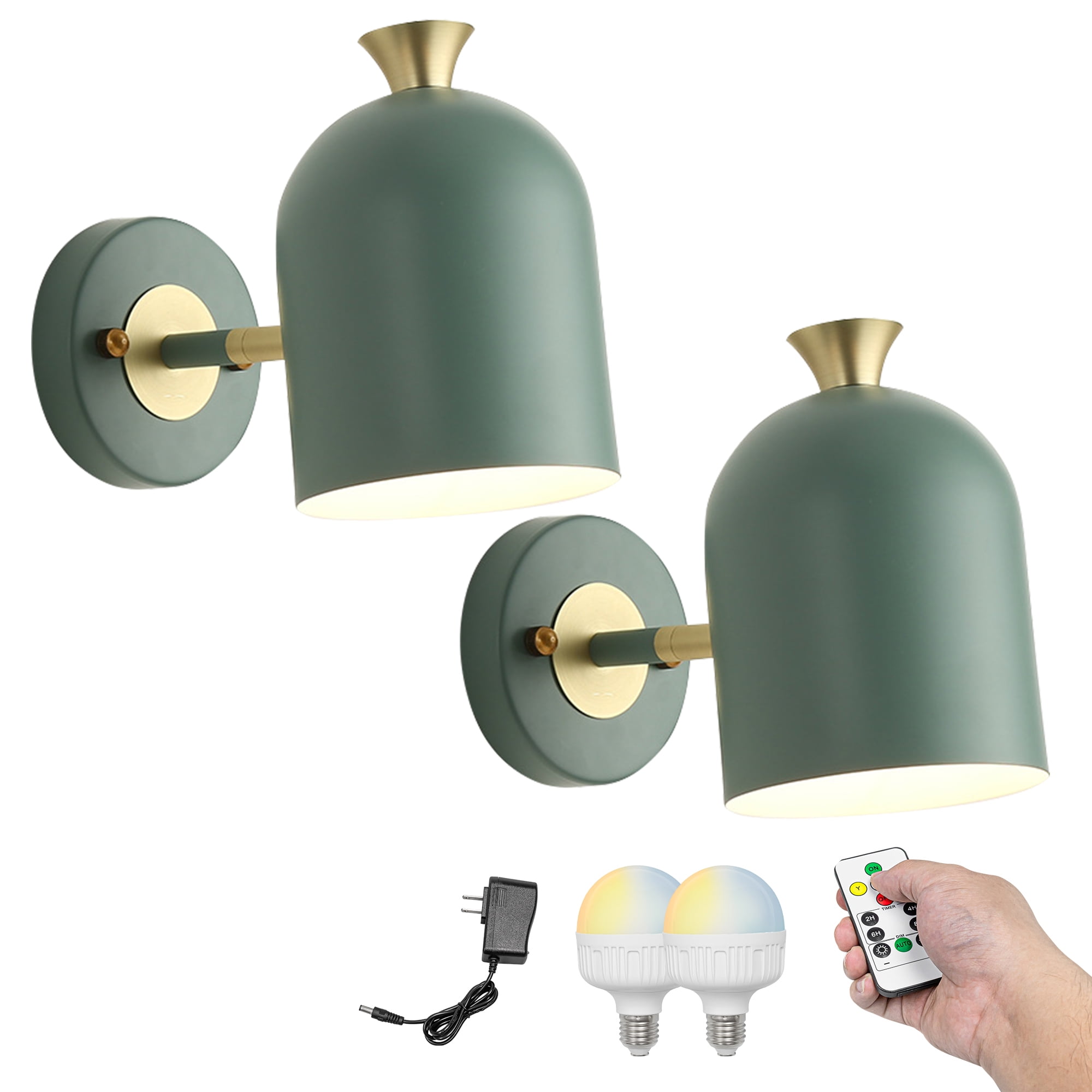 Kiven Battery Operated Wall Sconces, Rechargeable LED Bulb, Dimmable ...