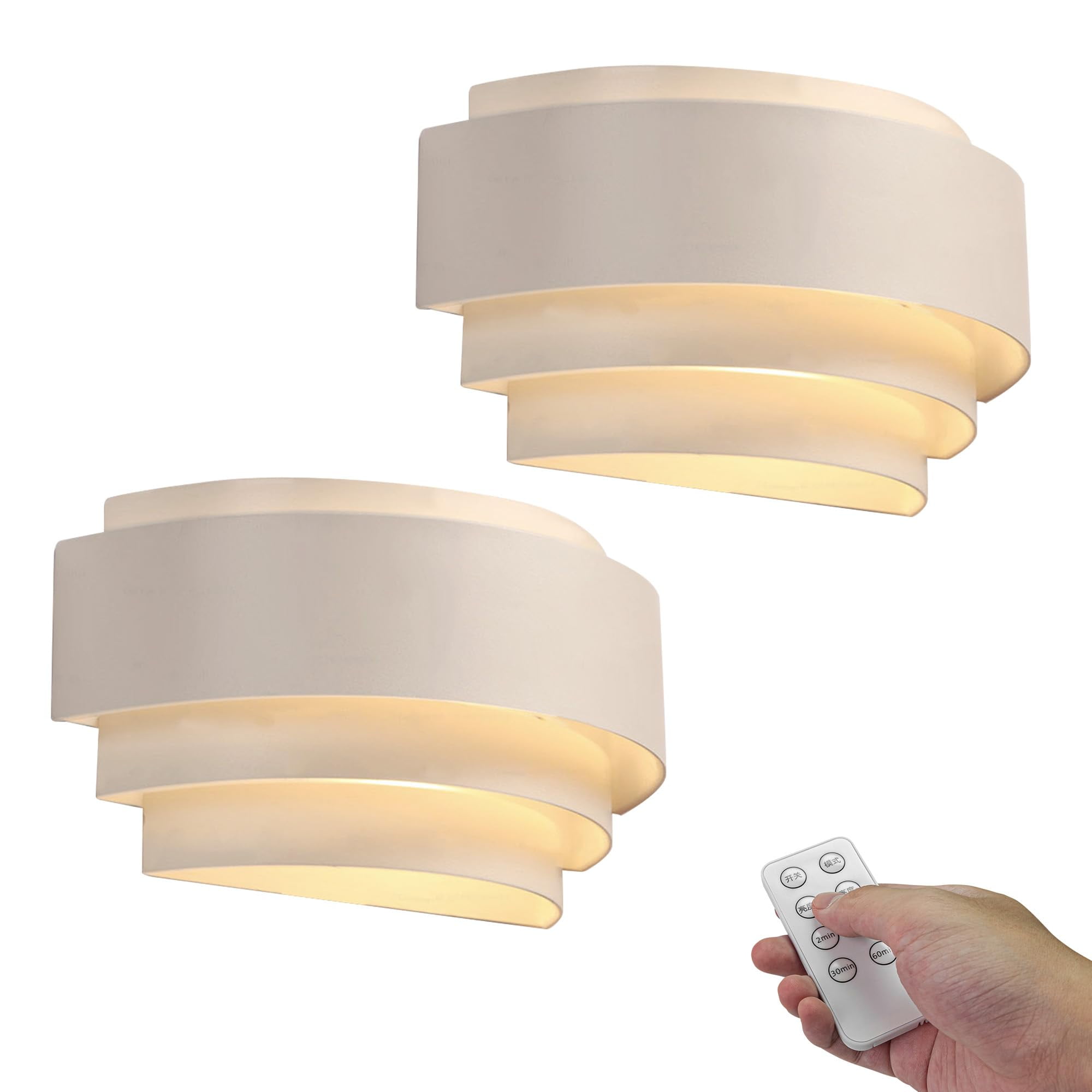 Kiven Battery Operated Wall Sconces with Remote Control,3 Colors Changing,Rechargeable Iron Wall ...