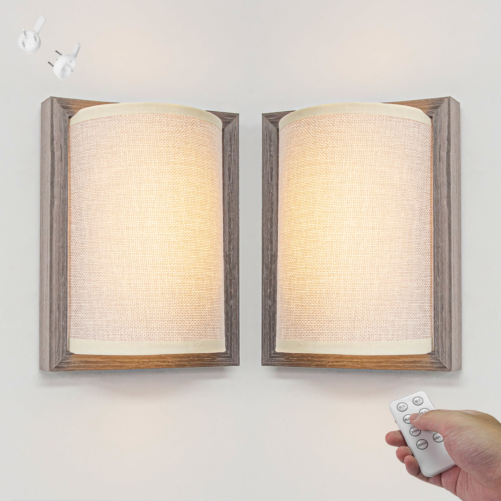 Kiven Battery Operated Wall Sconces with Remote Control,3 Colors Changing,Rechargeable Wall ...