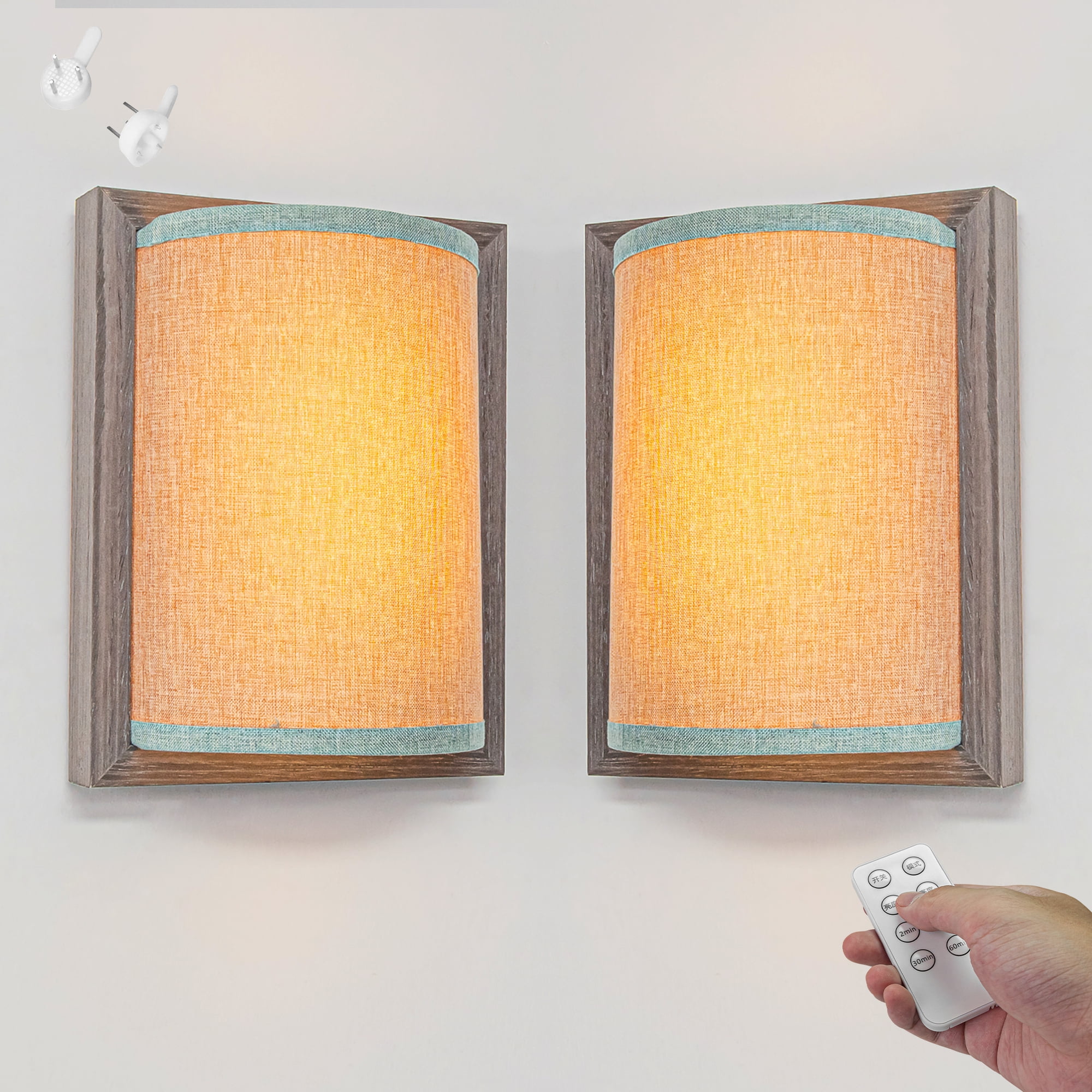 Kiven Battery Operated Wall Sconces with Remote Control,3 Colors ...