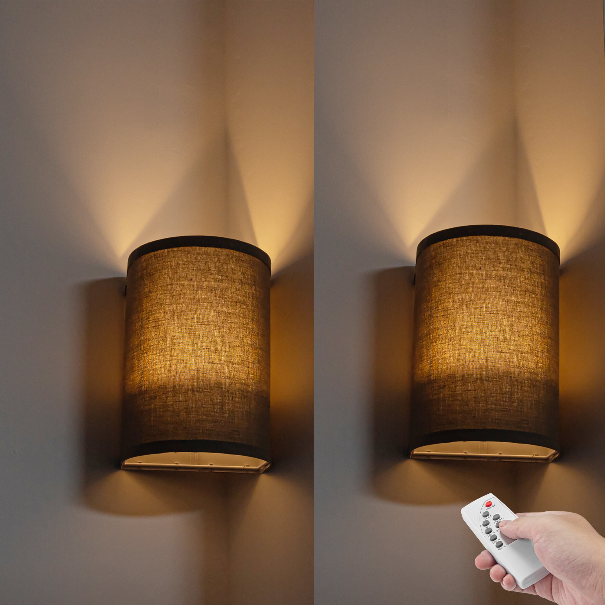 Kiven Battery Operated Wall Sconces with Remote Control,Rechargeable Wall Sconces Indoor,Set of ...