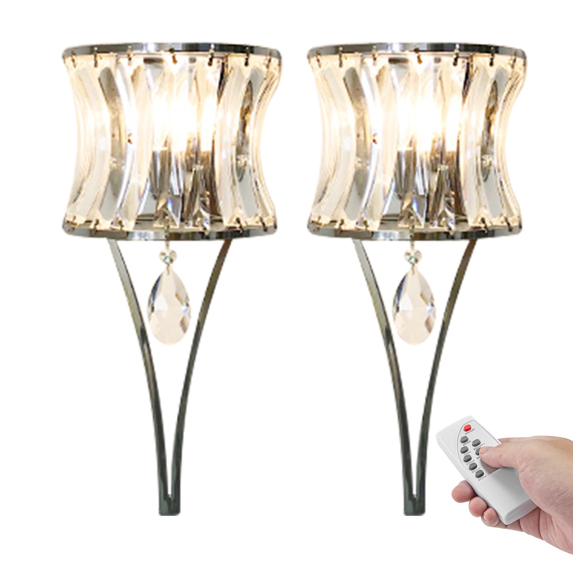 Kiven Battery Operated Wall Sconces with Remote Control,Rechargeable ...