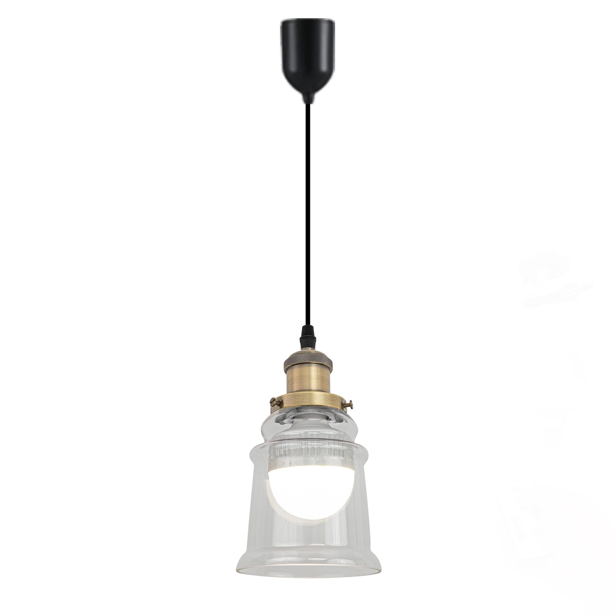 Kiven Clear Glass Pendant Light Fixture 1 Pack, Adjustable Height, Farmhouse Hardwire Pendant ...