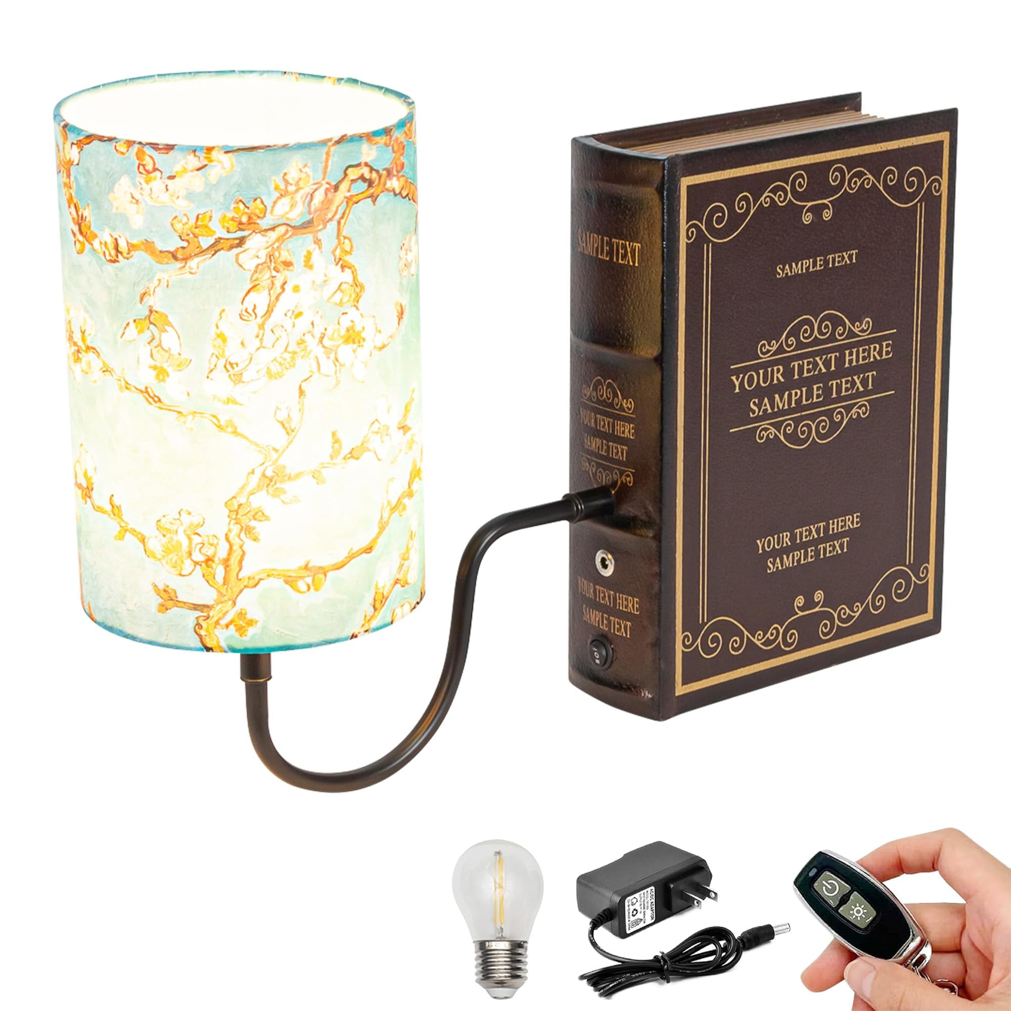 Kiven Cordless Bookshelf Lamp, 1-Light Rechargeable Bookcase Lighting ...