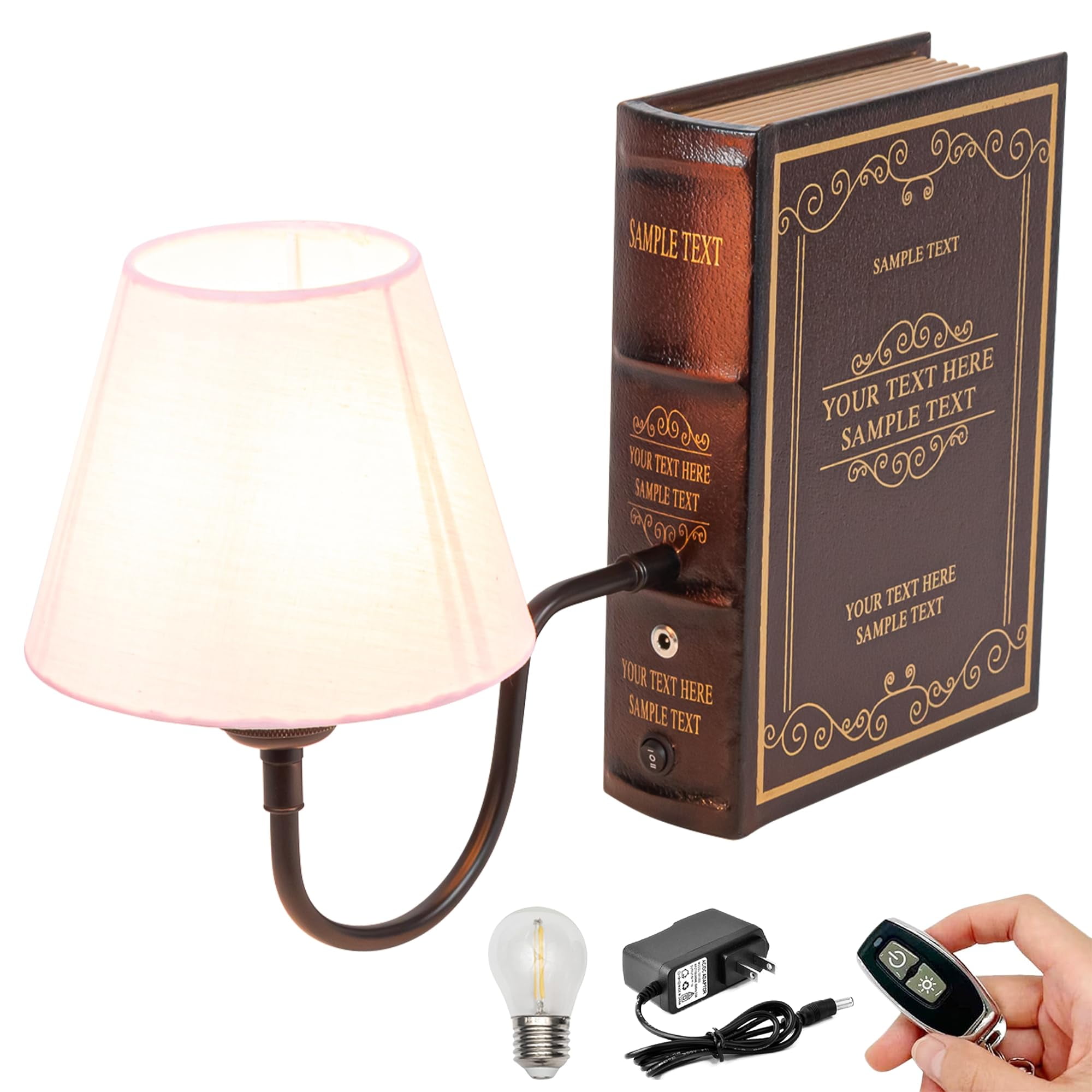 Kiven Cordless Bookshelf Lamp, 1-Light Rechargeable Bookcase Lighting ...