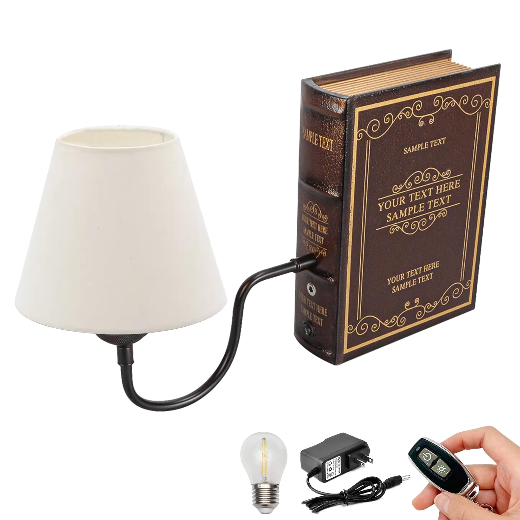 Kiven Cordless Bookshelf Lamp, 1-Light Rechargeable Bookcase Lighting ...