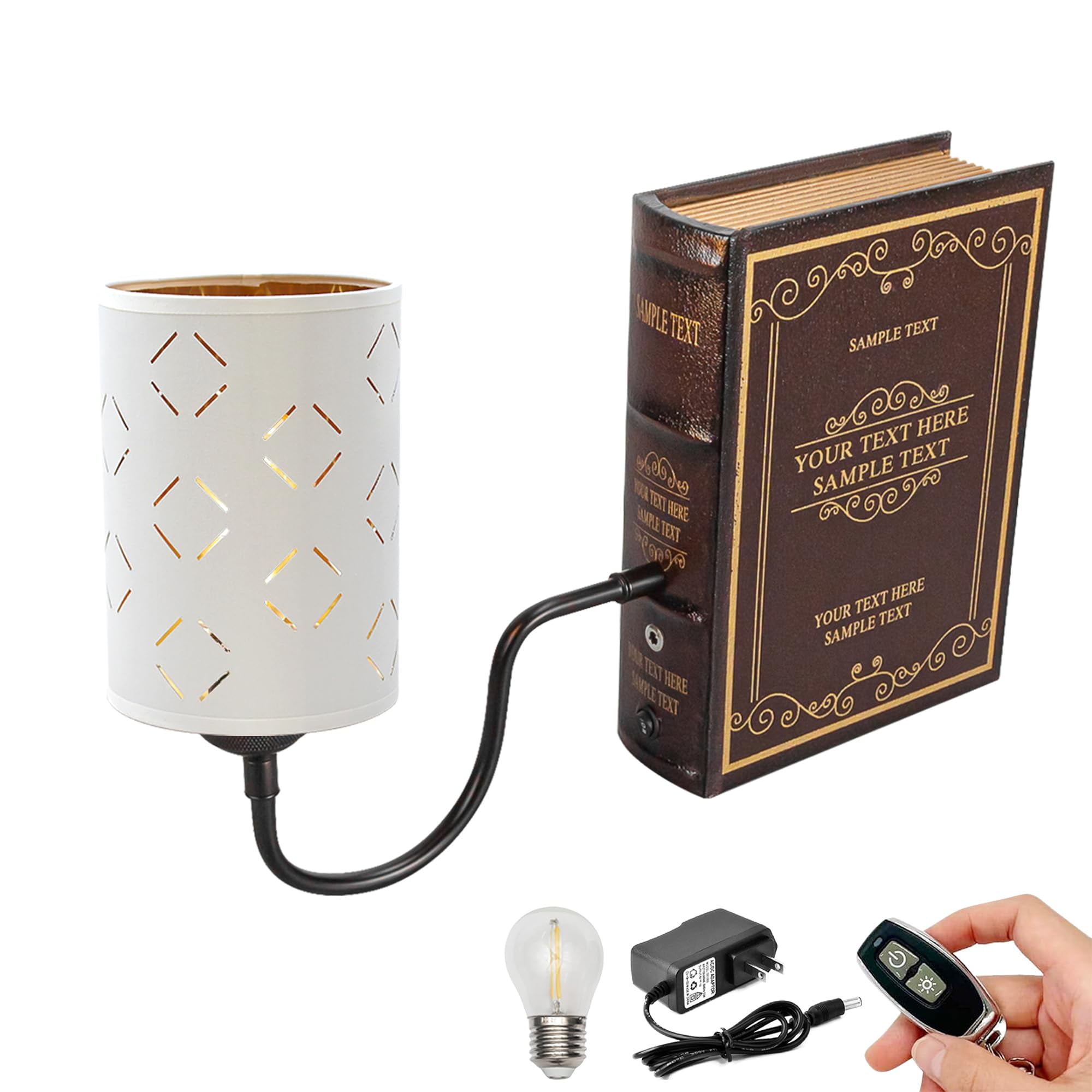 Kiven Cordless Bookshelf Lamp, 1-Light Rechargeable Bookcase Lighting ...