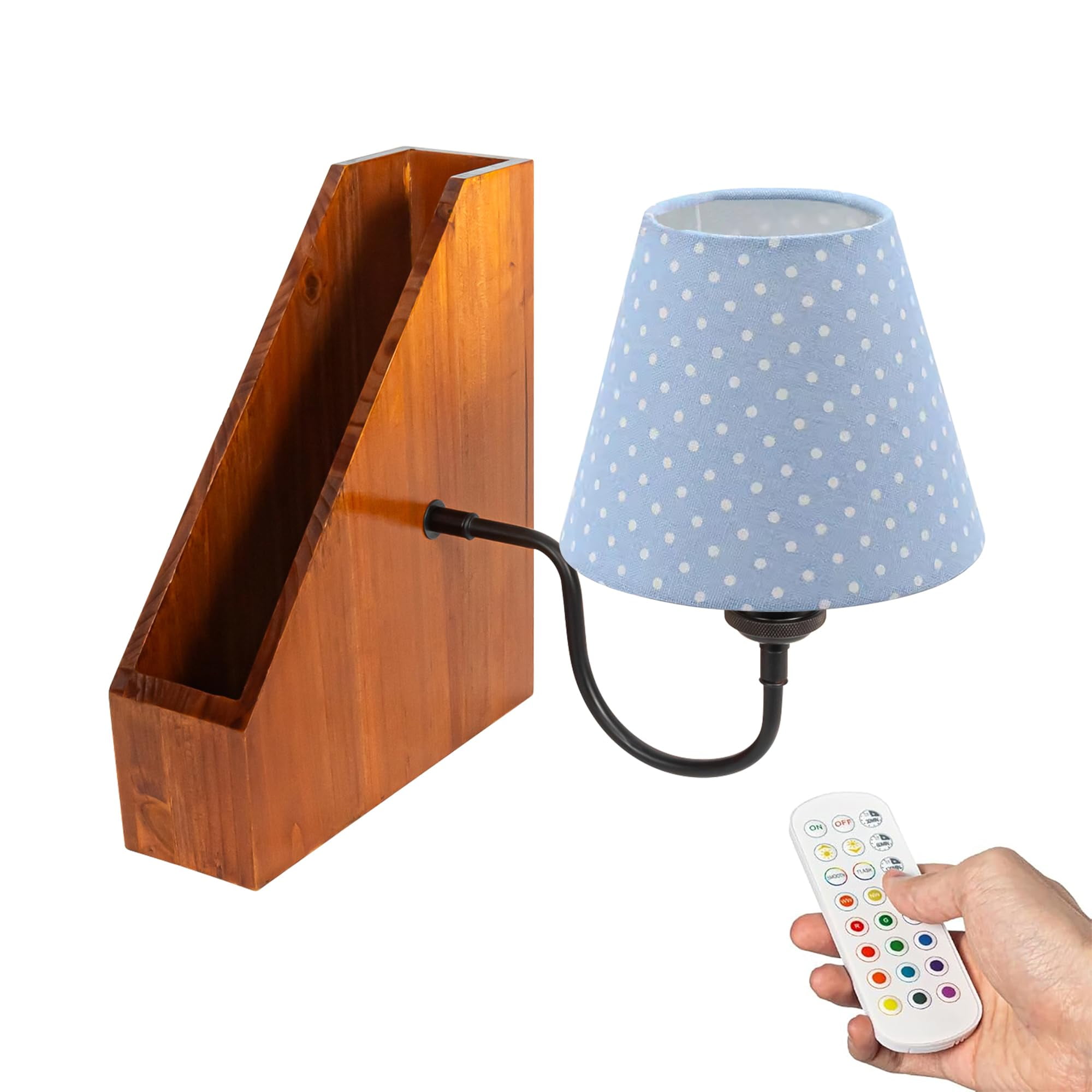 Kiven Cordless Bookshelf Lamp, Rechargeable Bookcase Lighting,Blue ...