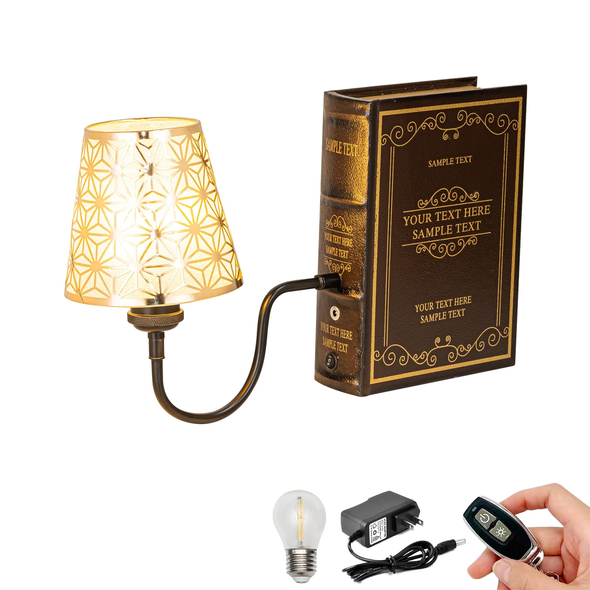 Kiven Cordless Bookshelf Lamp, Rechargeable Bookcase Lighting with Iron ...