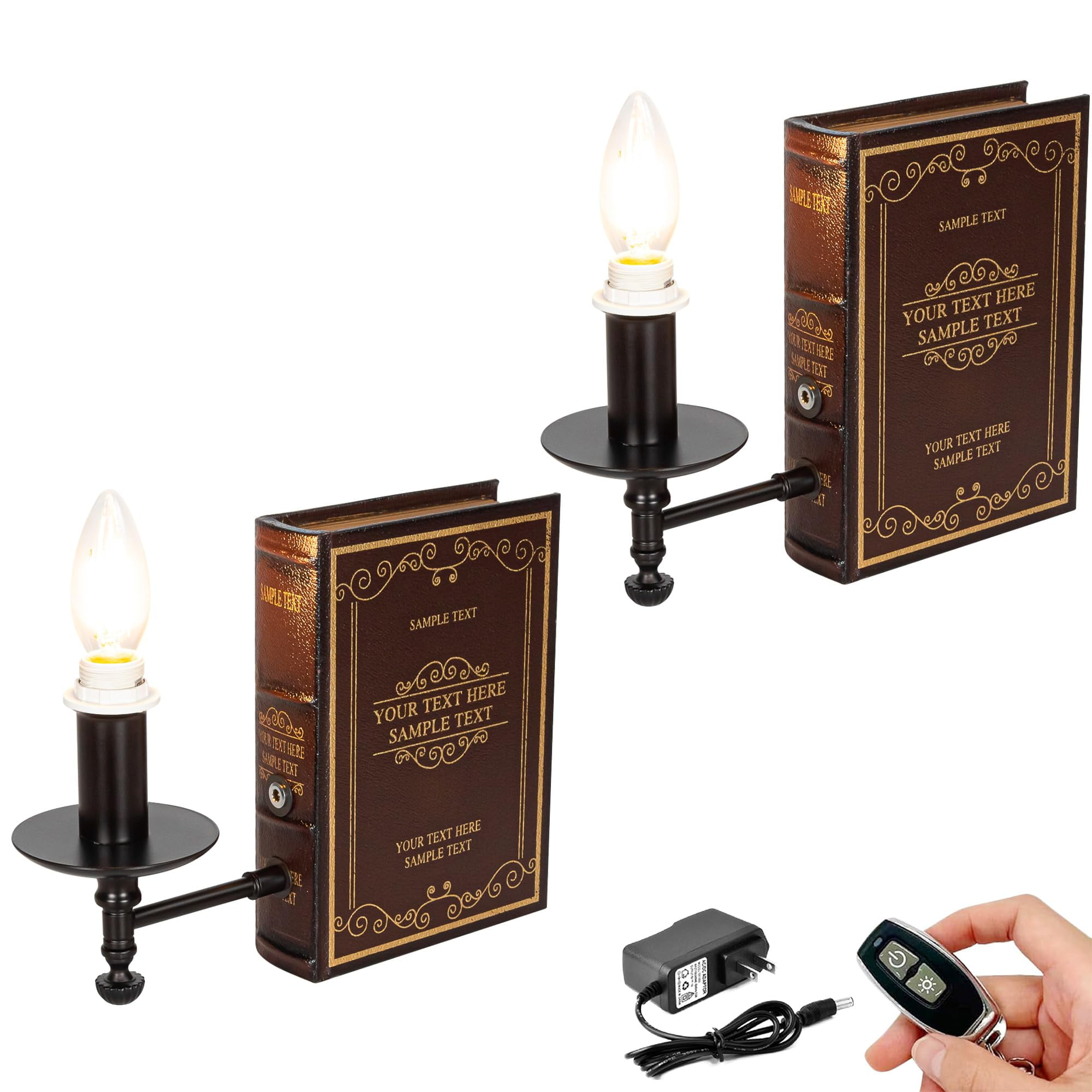 Kiven Cordless Bookshelf Lamp, Set of 2 Rechargeable Book Shelf Lamps ...