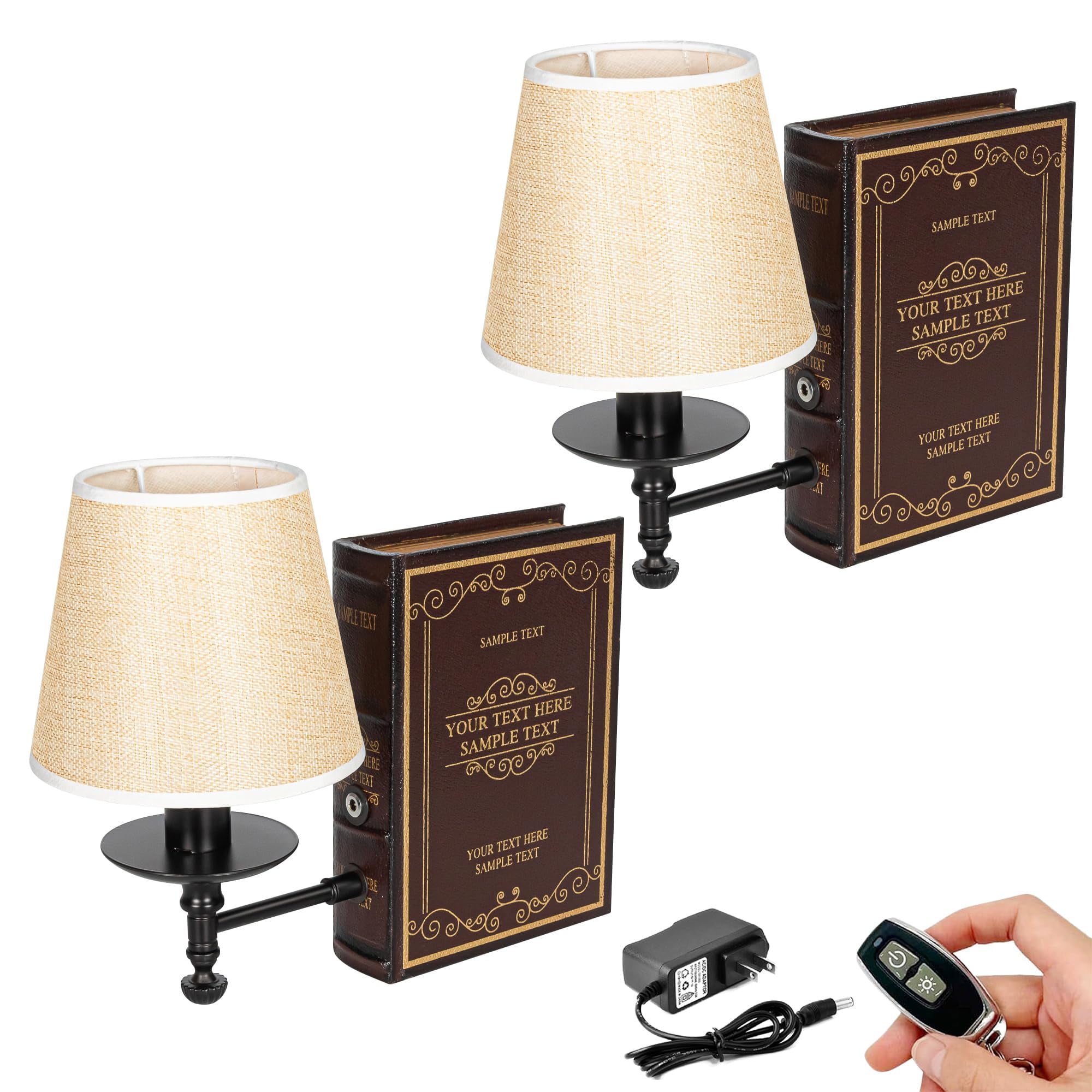Kiven Cordless Bookshelf Lamp, Set of 2 Rechargeable Book Shelf Lamps ...