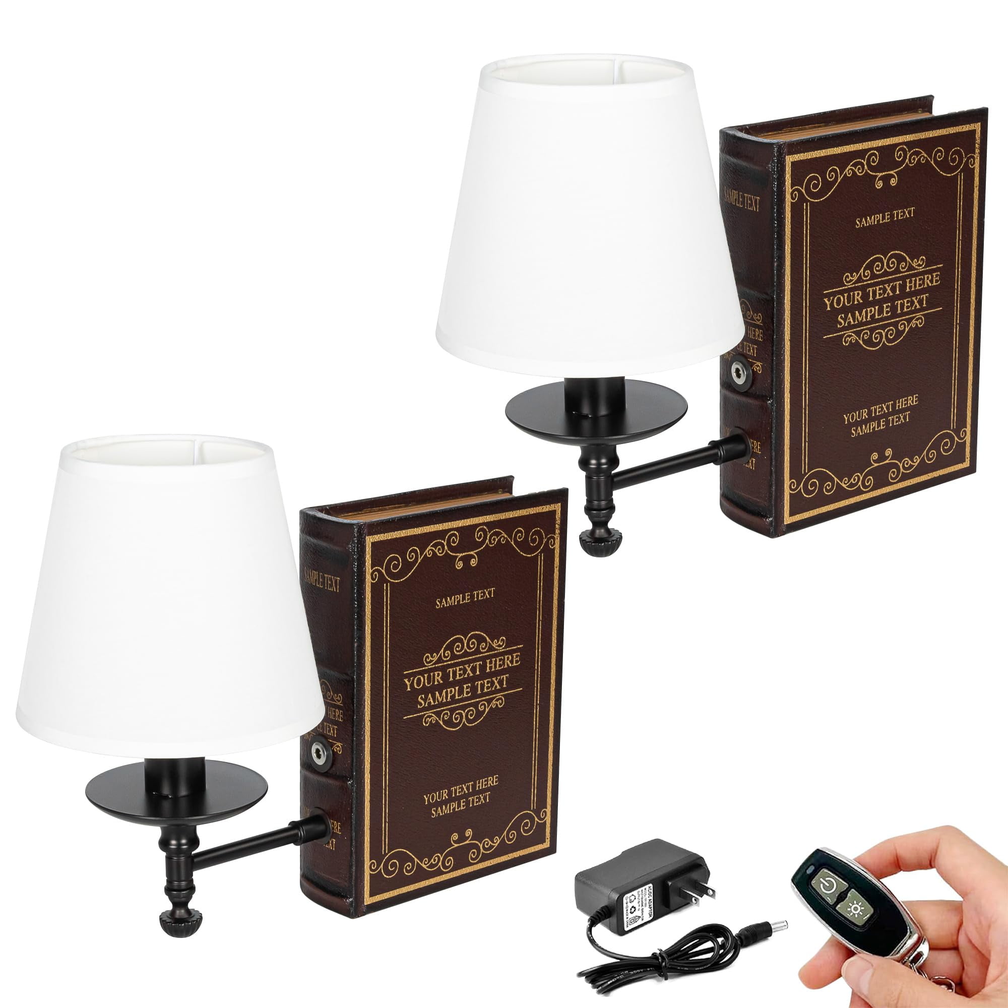 Kiven Cordless Bookshelf Lamp, Set of 2 Rechargeable Book Shelf Lamps ...