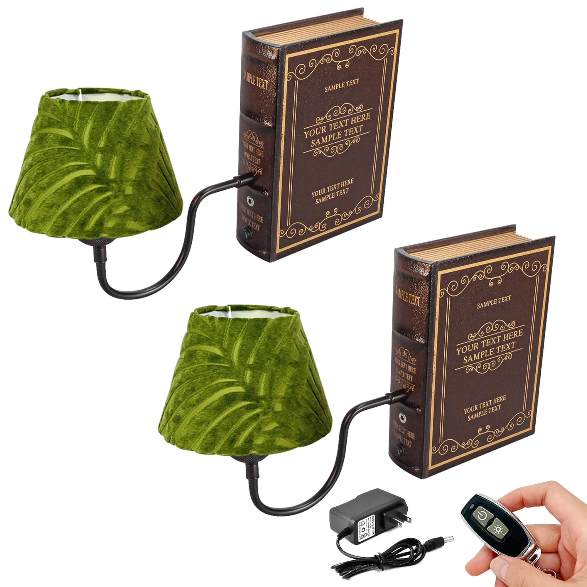 Kiven Cordless Bookshelf Lamp, Set of 2 Rechargeable Bookcase Lighting ...