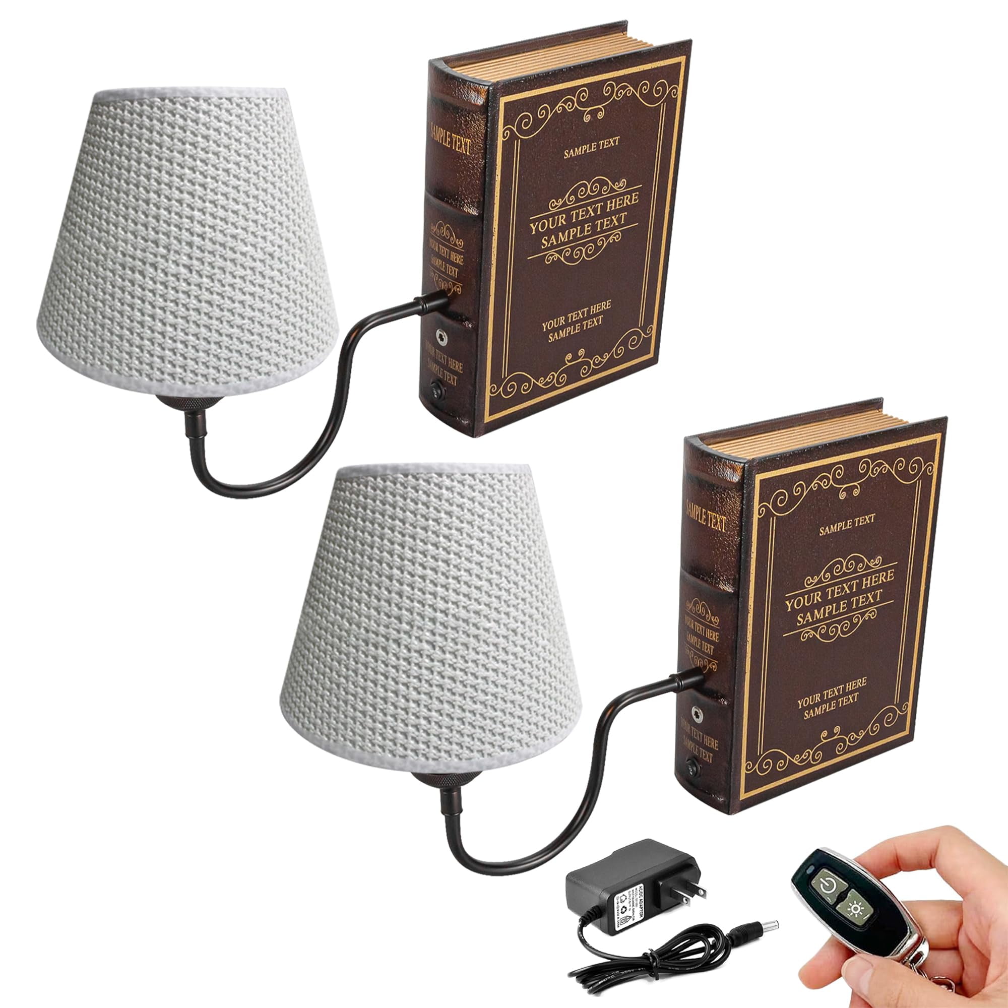 Kiven Cordless Bookshelf Lamp, Set of 2 Rechargeable Bookcase Lighting ...