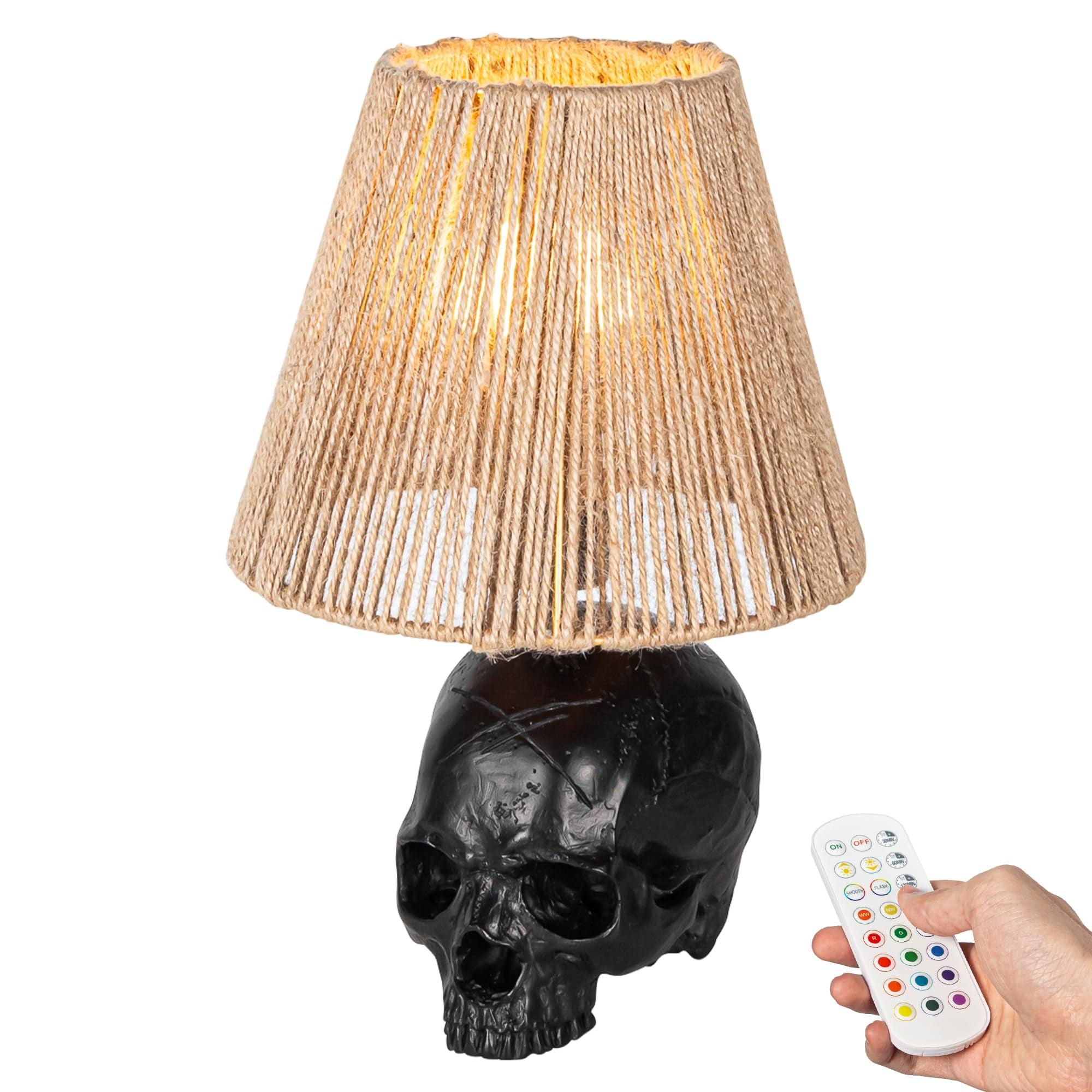 Kiven Cordless Table Lamp, Dimmable Industrial Skull Desk Table Lamp ...