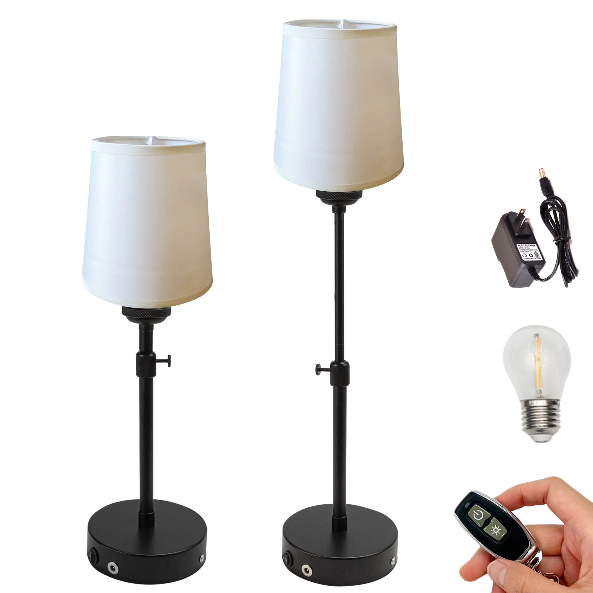 Kiven Cordless Table Lamp Indoor Adjustable Height, Battery Operated ...