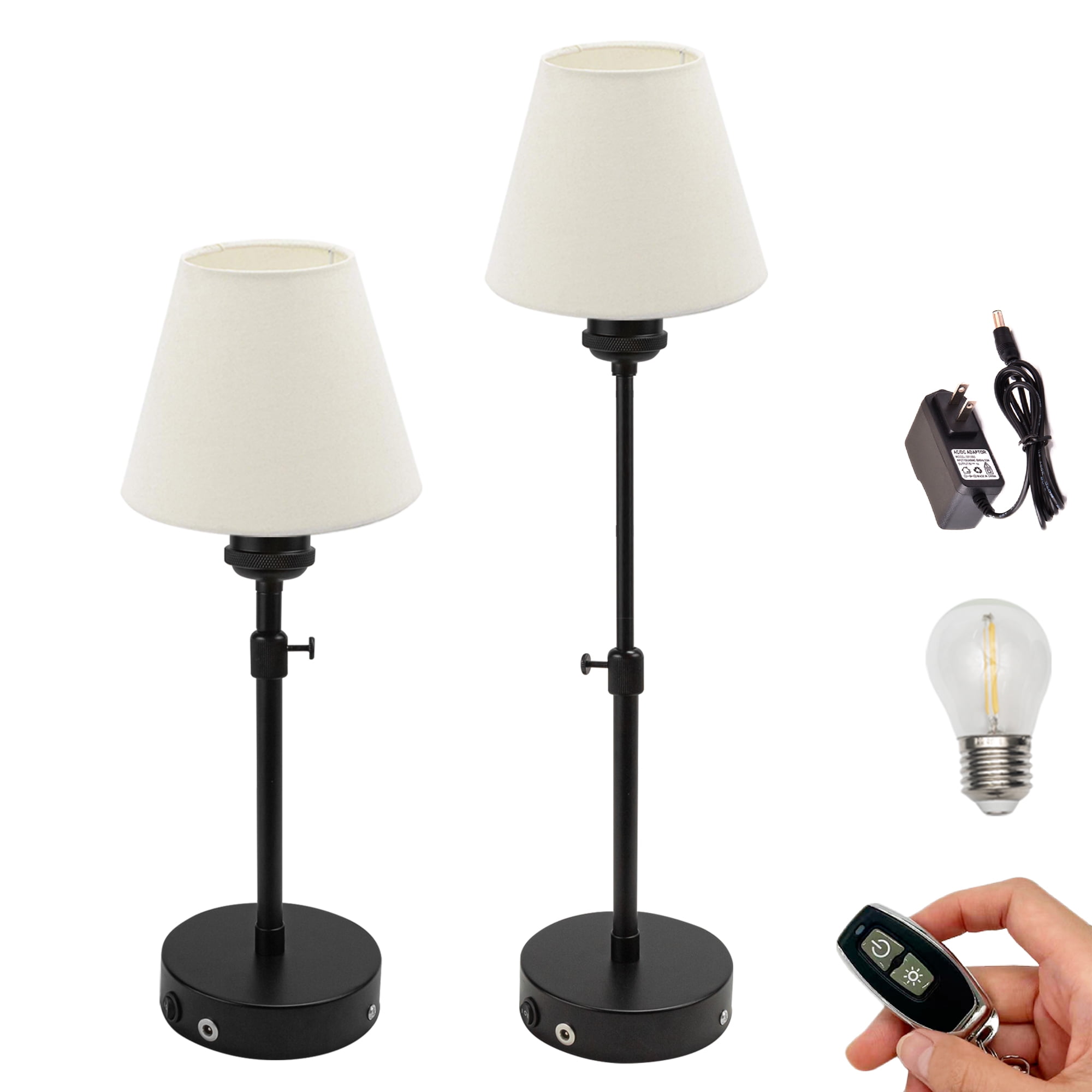 Kiven Cordless Table Lamp Indoor Adjustable Height, Battery Operated ...