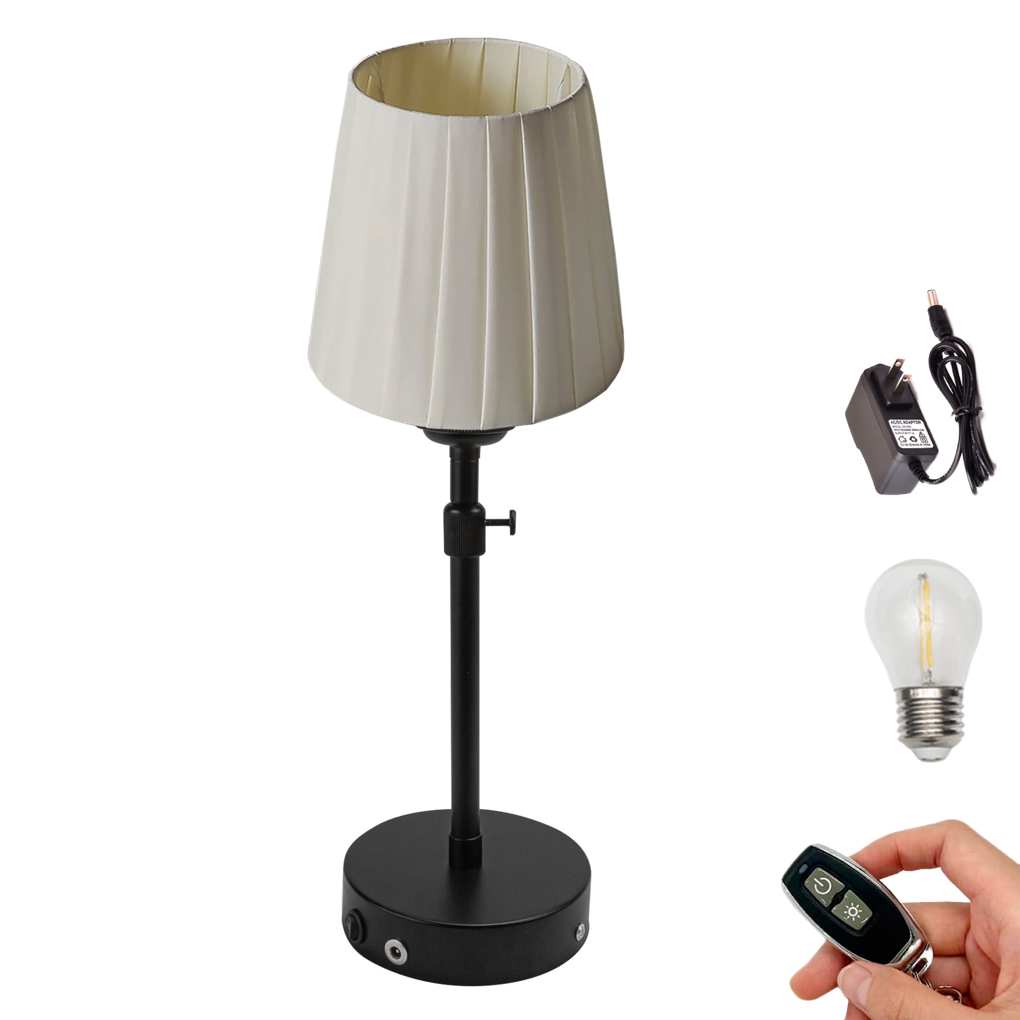 Kiven Cordless Table Lamp Indoor Adjustable Height, Battery Operated ...