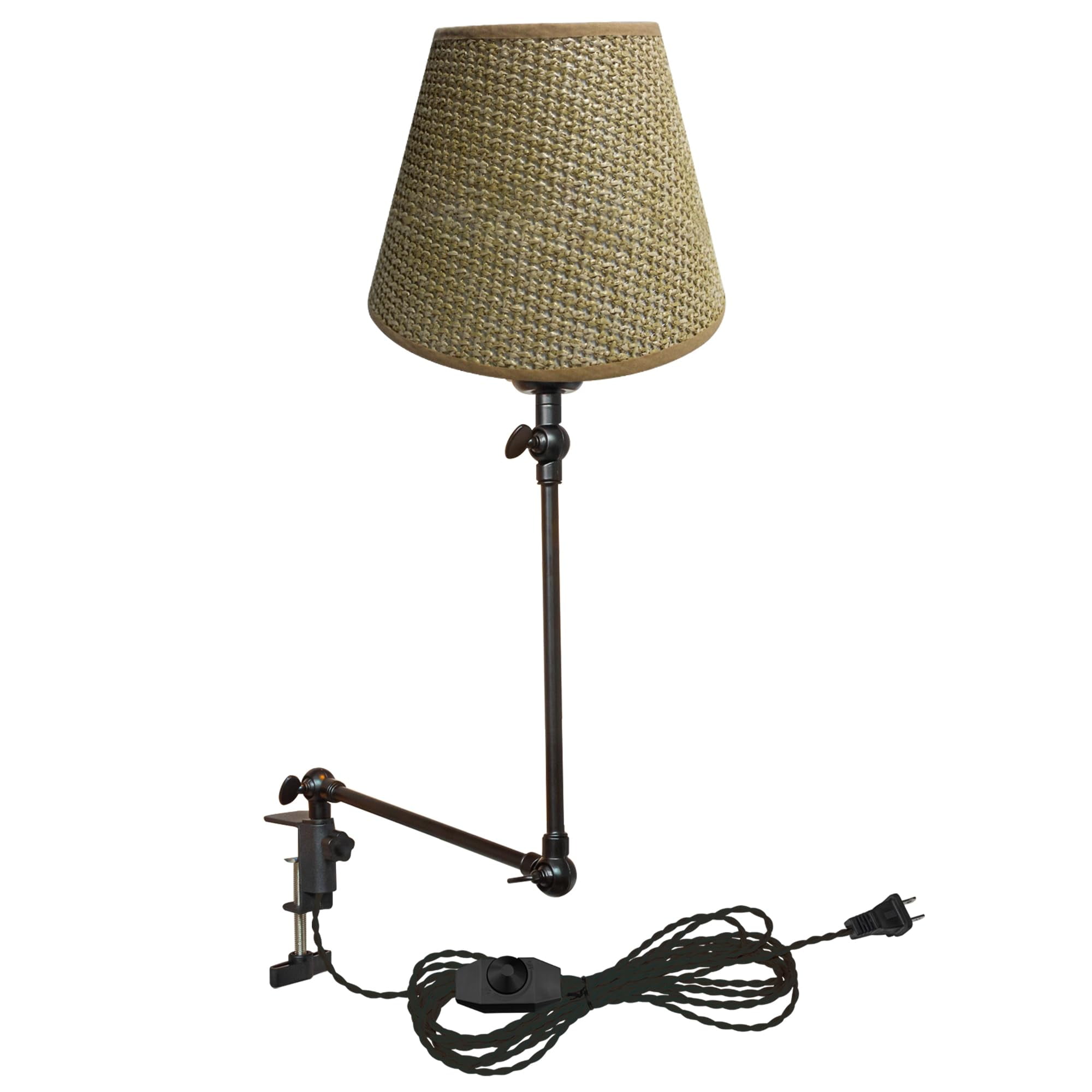 Kiven Dimmable Clip-on Desk Lamp, 1-Light Fabric Nightstand Lamp with ...