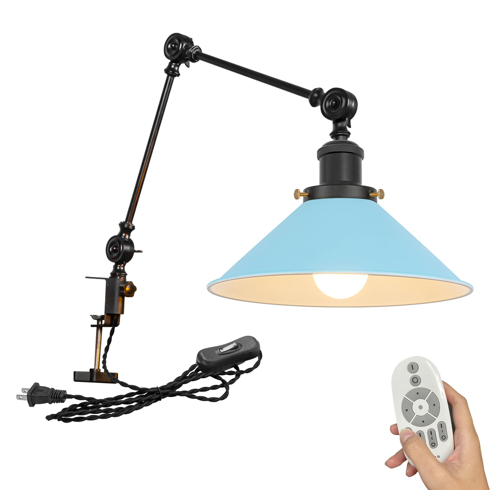 Kiven Dimmable Clip-on Desk Lamp, 1-Light Iron Modern clip on light ...