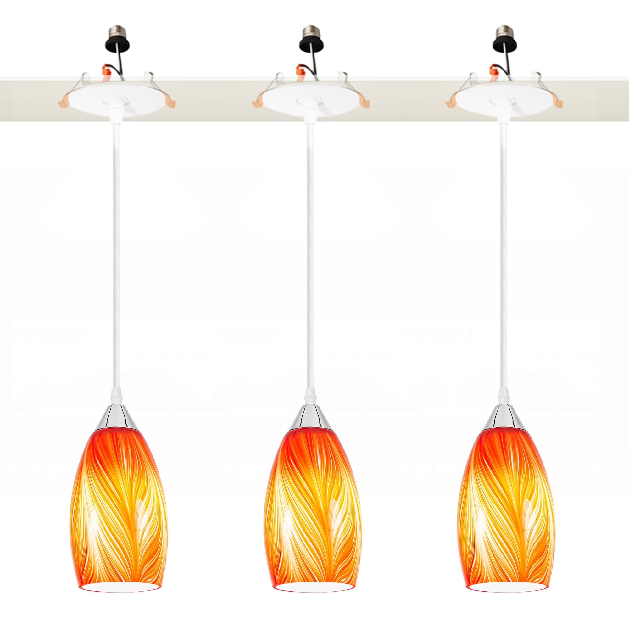 Kiven Glass Can Lights Retrofit Recessed Lighting with E26 Power Outlet ...