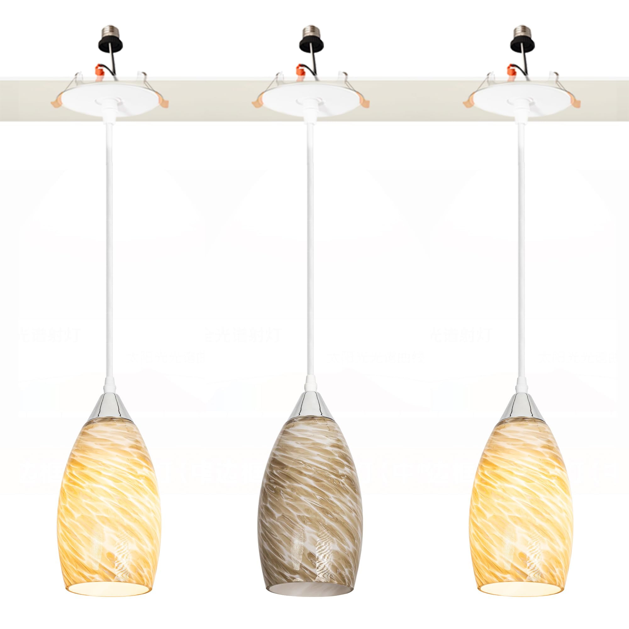 Kiven Glass Can Lights Retrofit Recessed Lighting with E26 Power Outlet ...