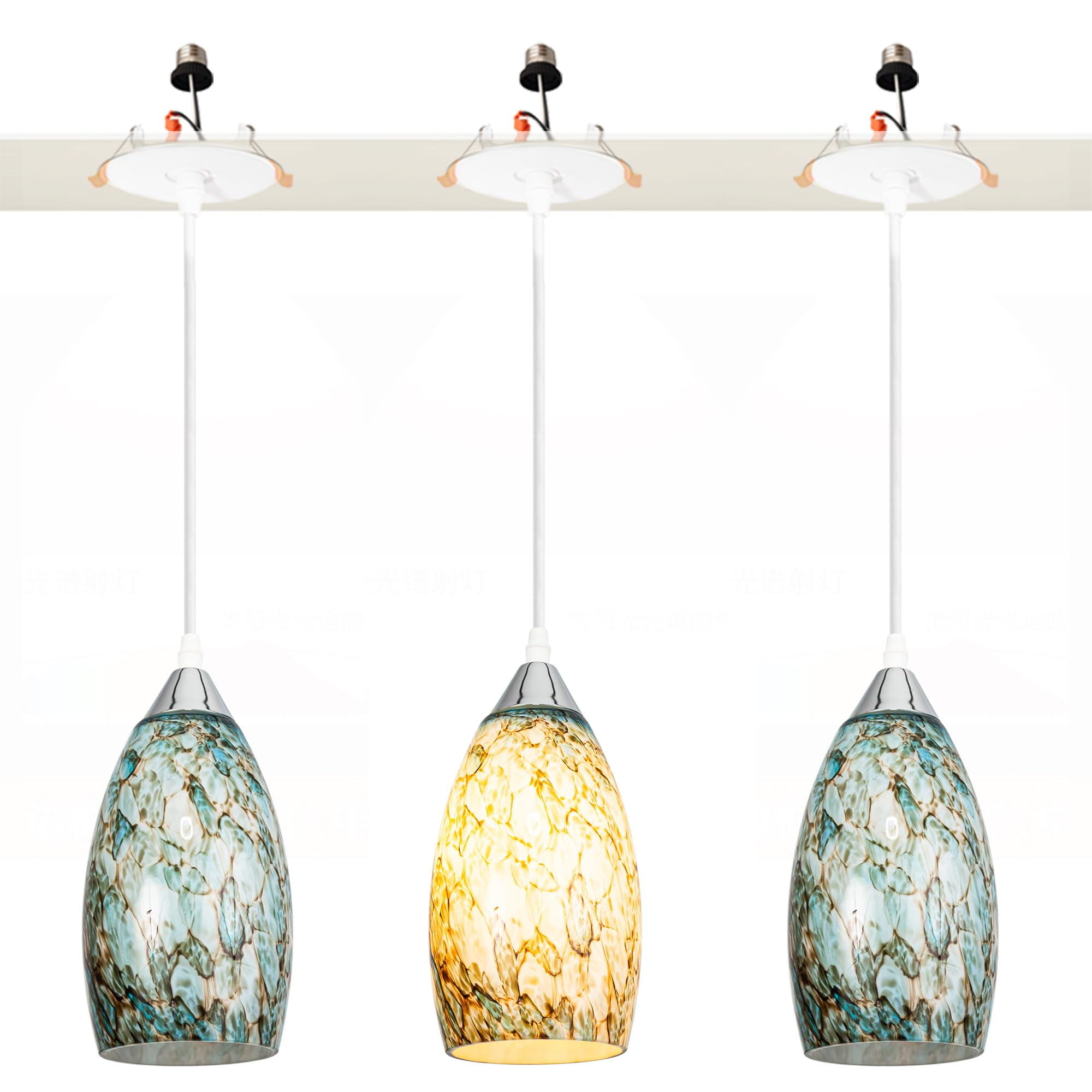 Kiven Glass Can Lights Retrofit Recessed Lighting with E26 Power Outlet ...