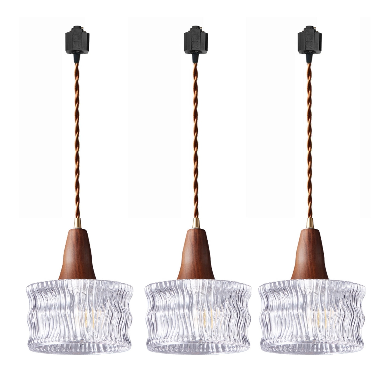 Kiven H Track Pendant Lightning, 3 Lights Modern H Track Lighting Glass ...