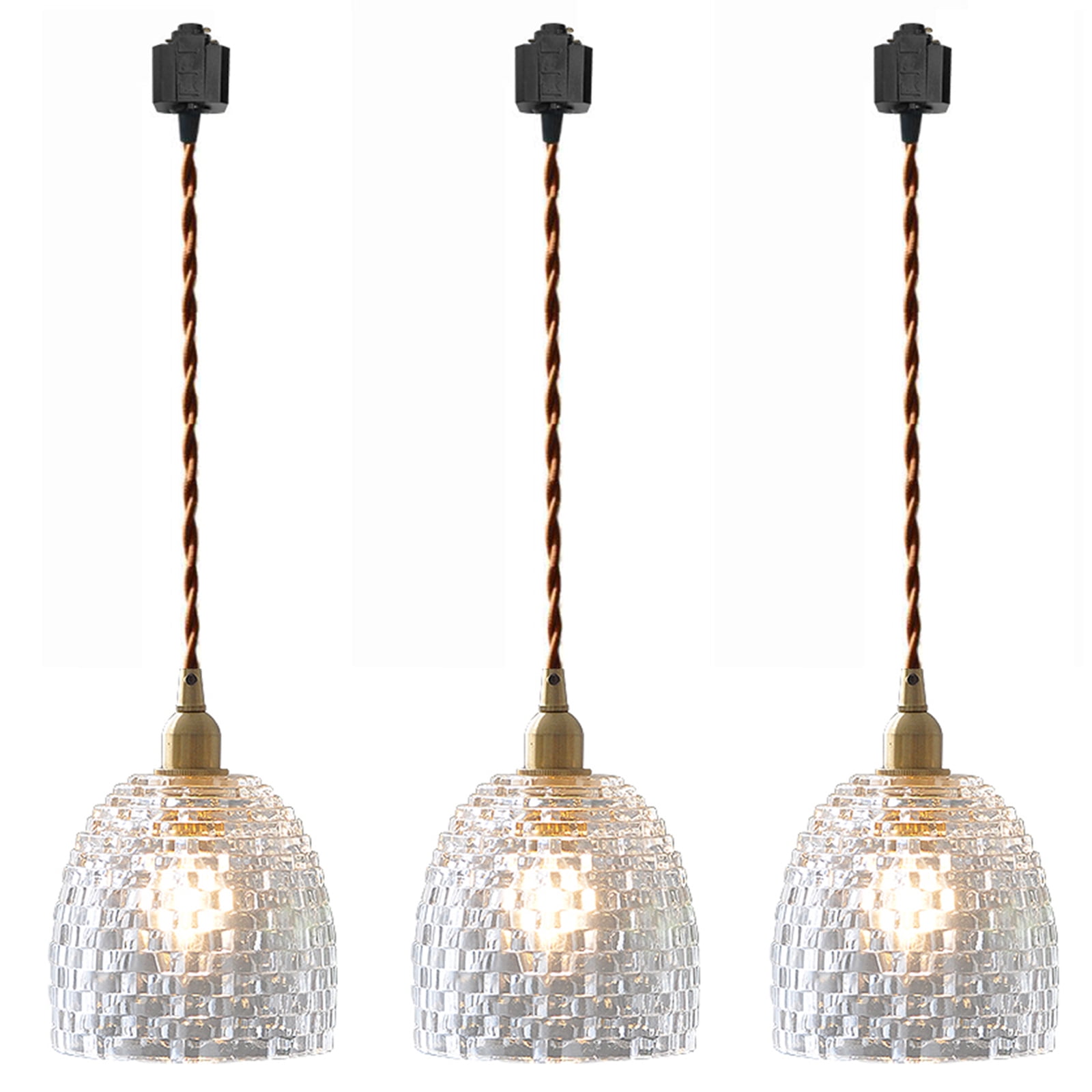 Kiven H Track Pendant Lightning, 3 Lights Modern H Track Lighting Glass ...