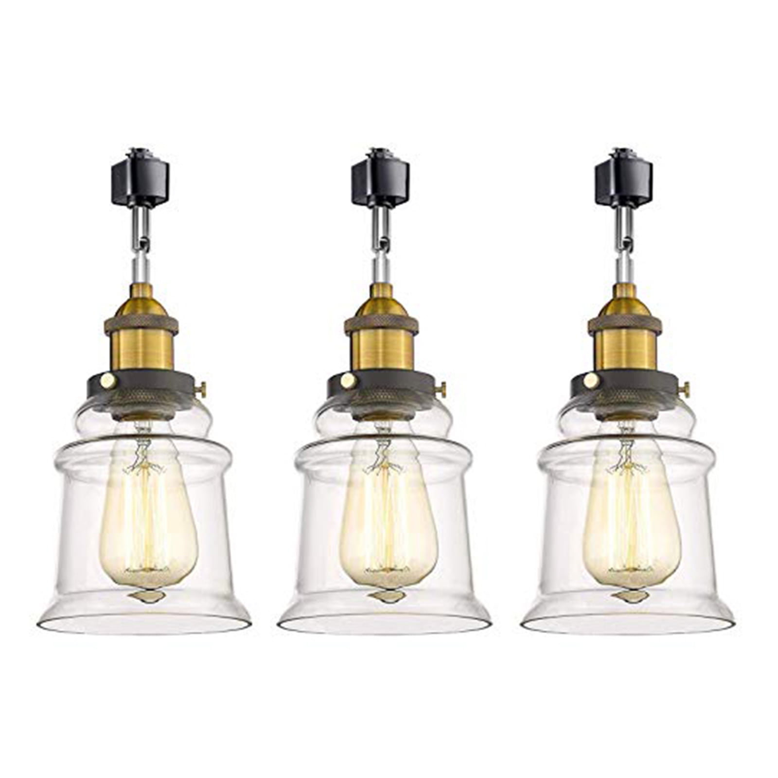 Kiven H-Type Track Light, 3-Light industrial Halo Track Pendant ...