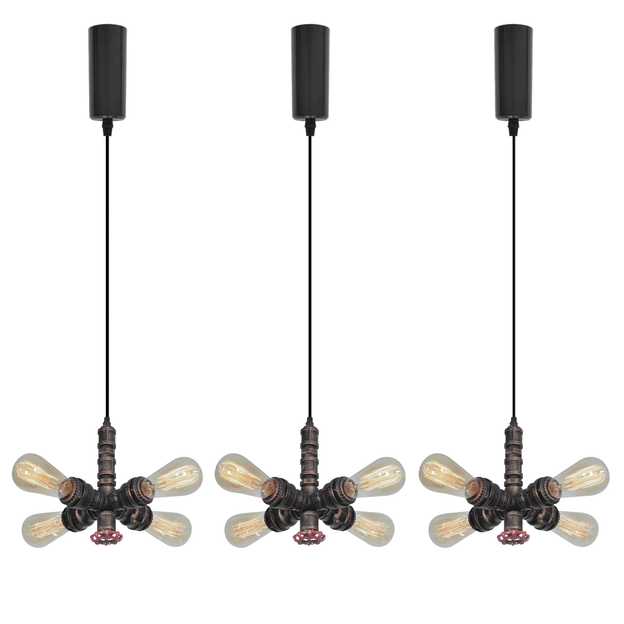 Kiven H-Type Track Lighting, 3-Light Industrial Halo Track Pendant ...