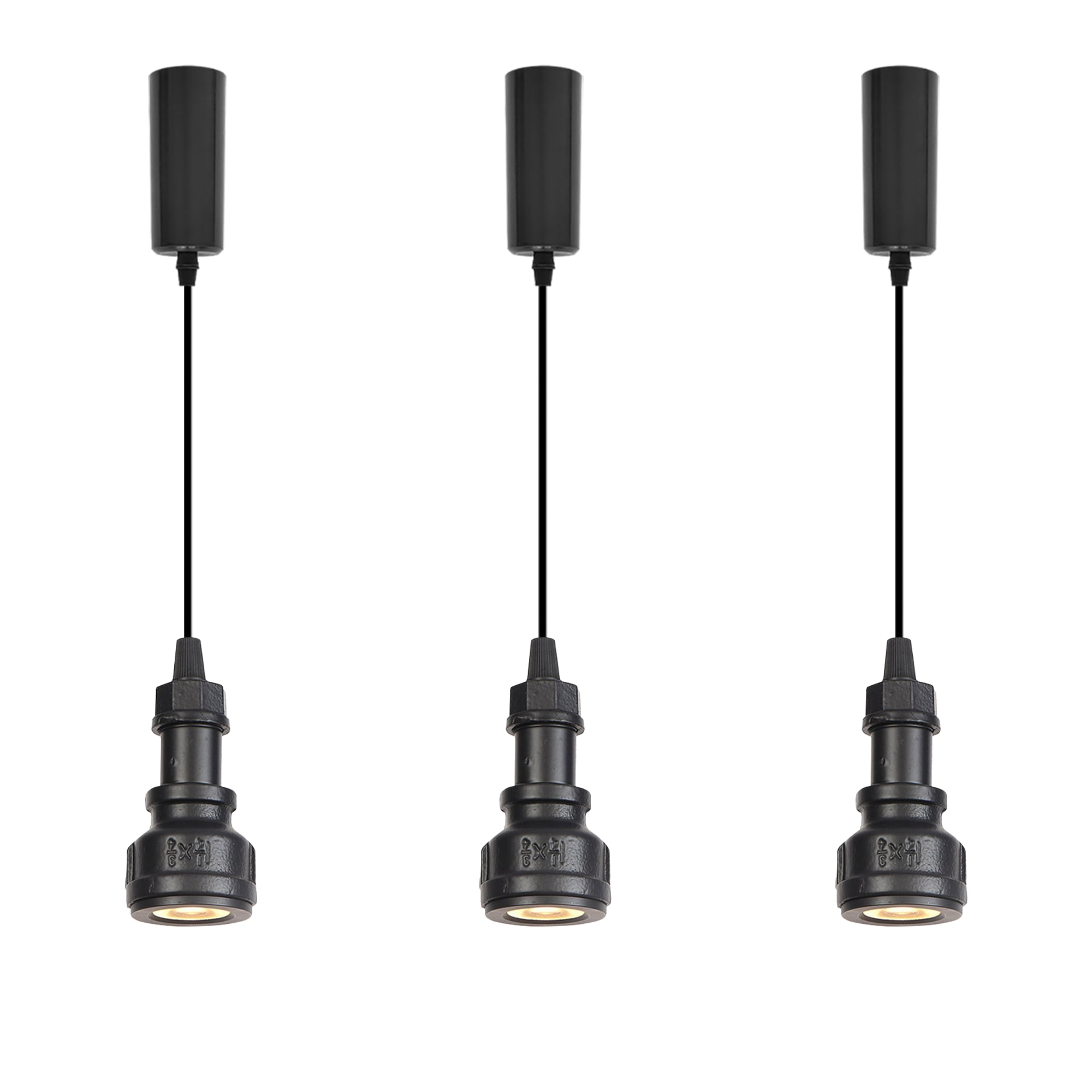 Kiven H-Type Track Lighting, 3-Light Industrial Halo Track Pendant ...