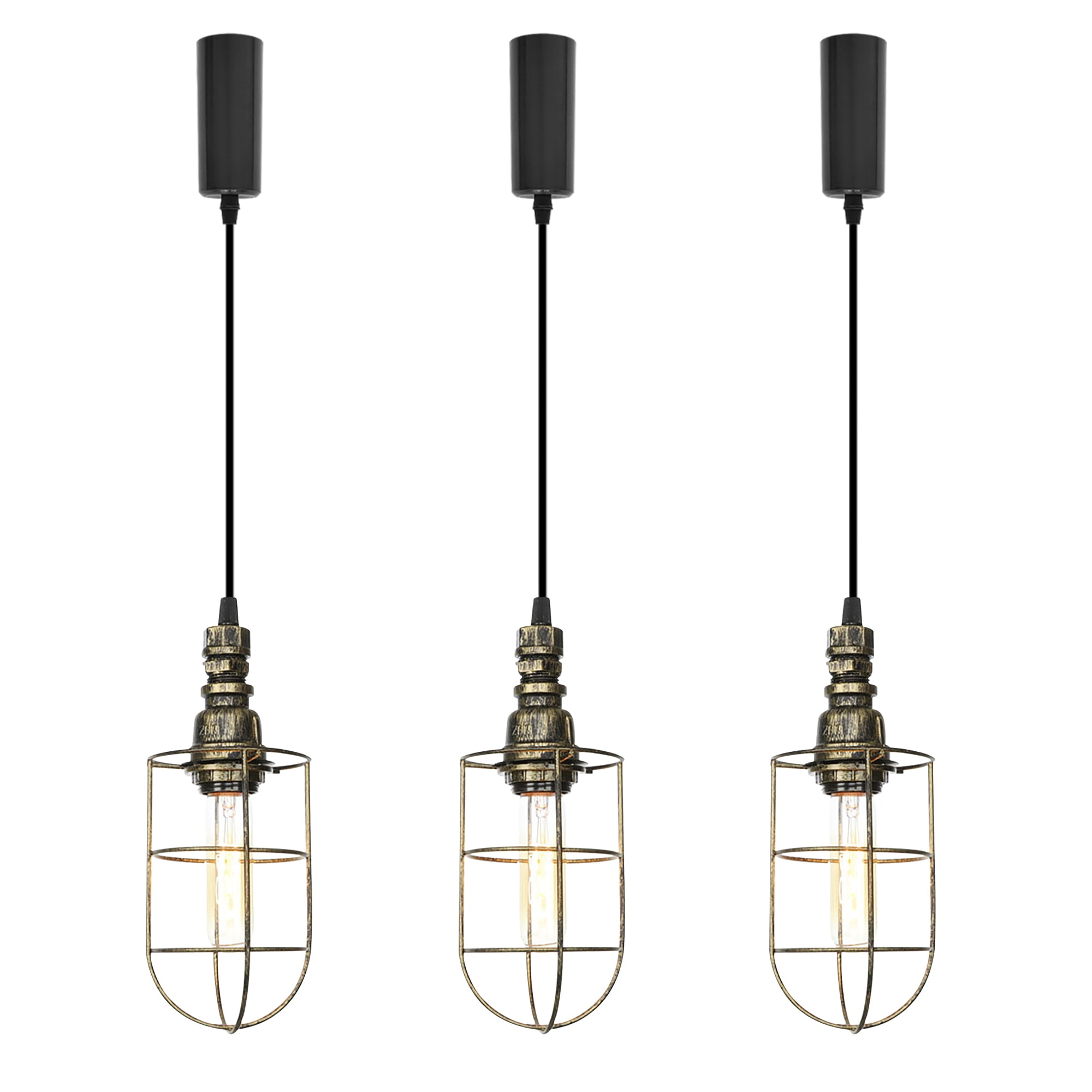Kiven H-Type Track Lighting, 3-Light Industrial Halo Track Pendant ...